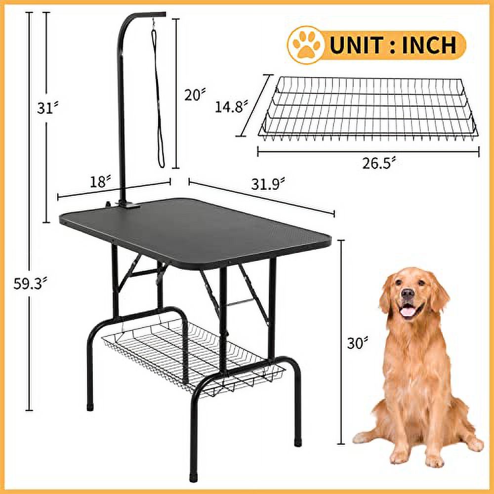 Pet Grooming Table Adjustable Dog Grooming Table Pet Bathing Station Foldable Portable Drying ...