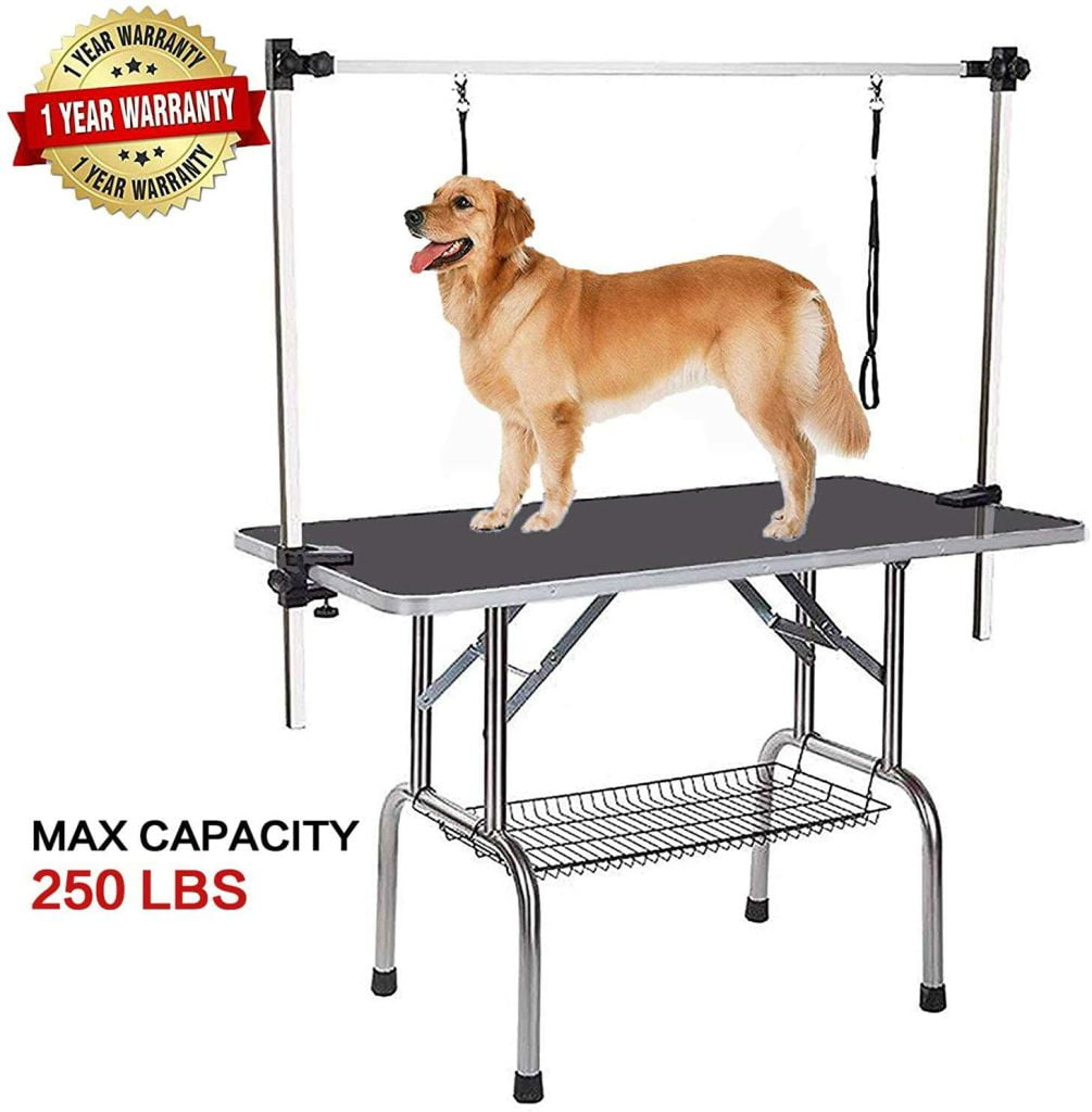 Pet Grooming Table with Clamp and Height Adjustment, Folding Dog ...