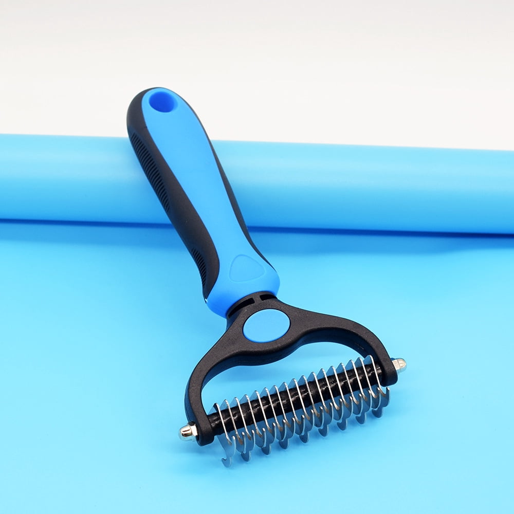 Pet Grooming Tool- 2 Sided Undercoat Rake for Dogs &Cats-Safe and ...