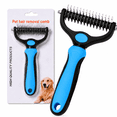 Pet Grooming Tool, 2-in-1 Dematting Rake and Fine-Tooth Comb, Rounded ...