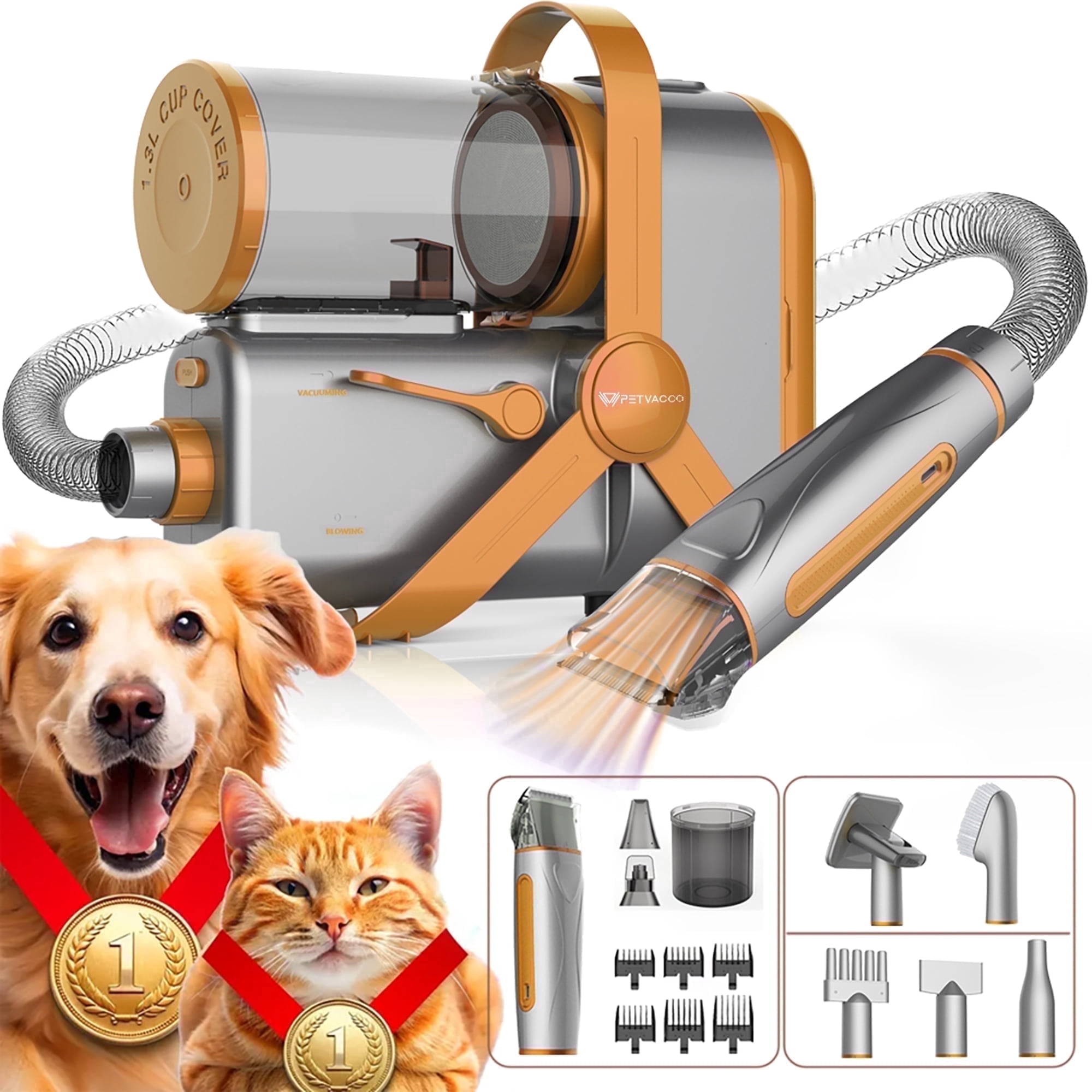 9-in-1 Pet Grooming Vacuum & Hair Dryer Kit - Walmart.com