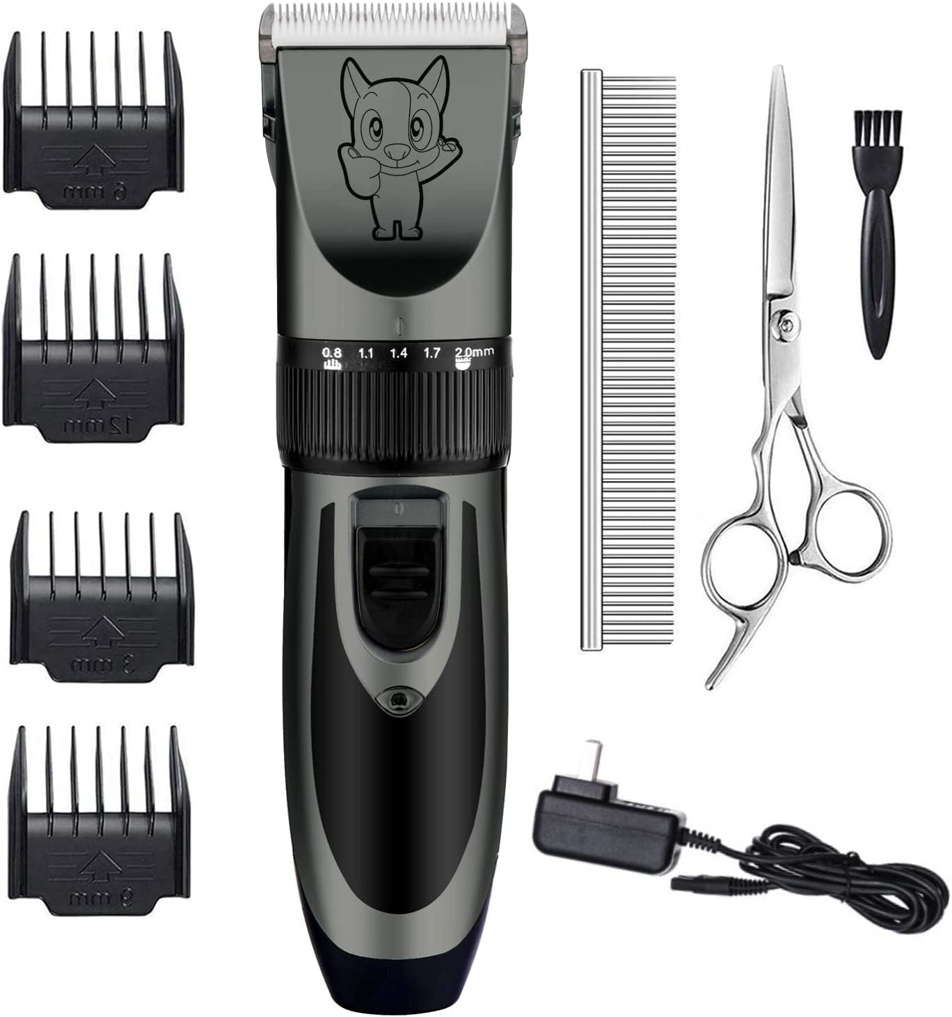 Pet Hair Clipper, Dog Grooming Kit with4 Guard Combs &5-Speed Fine ...