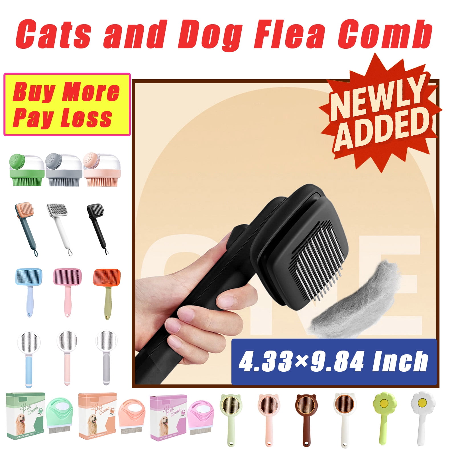 Pet Hair Comb,Professional Grooming Tool for Dogs and Cats,Self ...