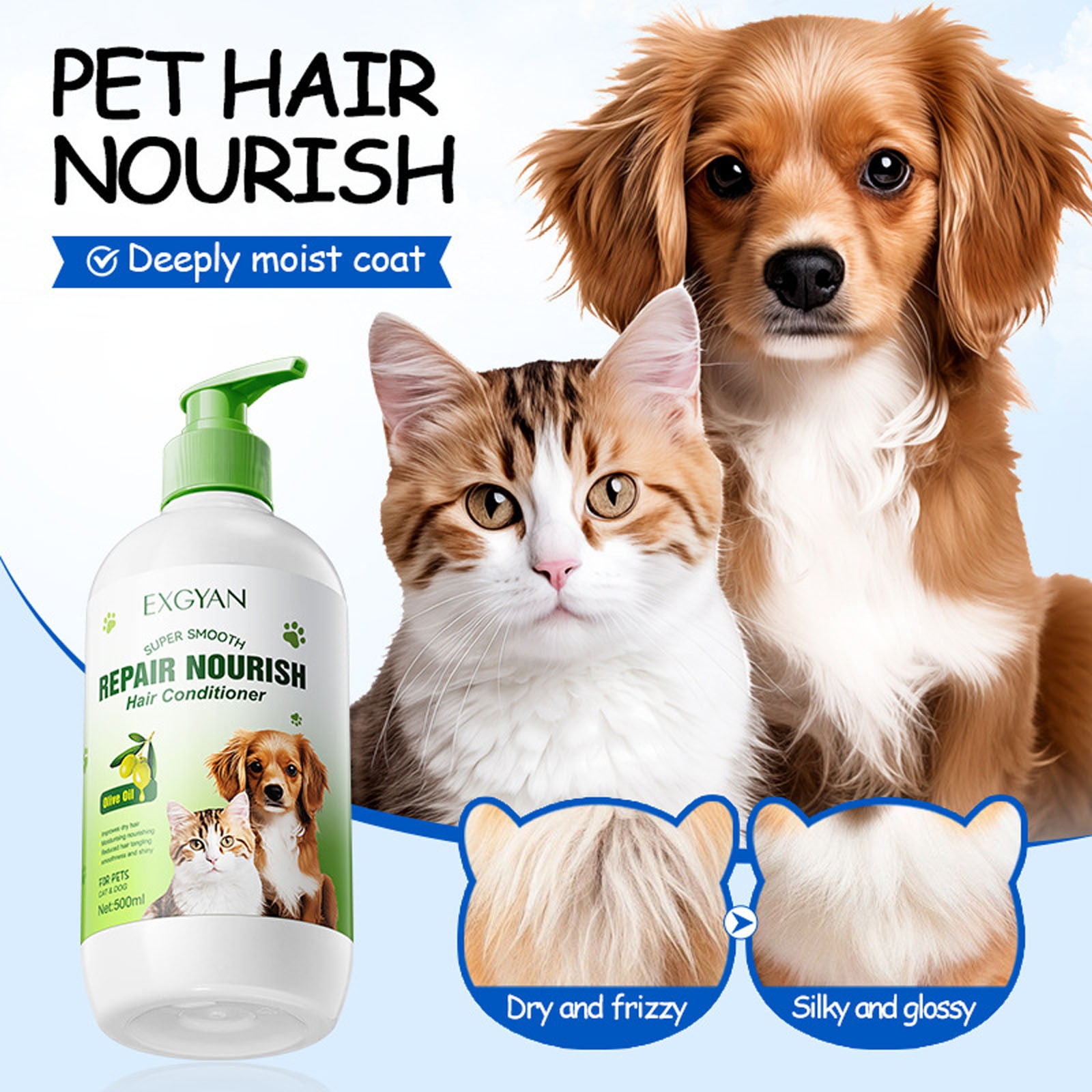 Pet Hair Conditioner Repair Nourish Moisturizes and Detangles Matted ...
