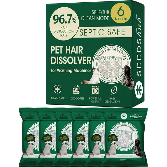 Pet Hair Dissolver for Washing Machine - Dog & Cat Hair Remover, 96.7% ...