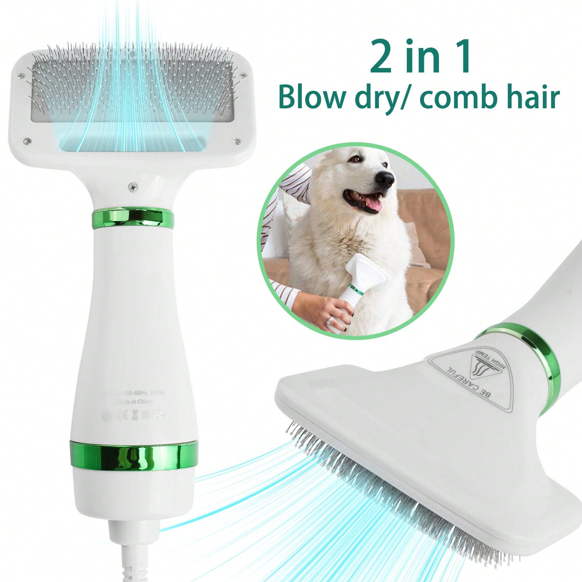 Pet Hair Dryer With Adjustable Speed And Temperature,2 In 1 Pet ...