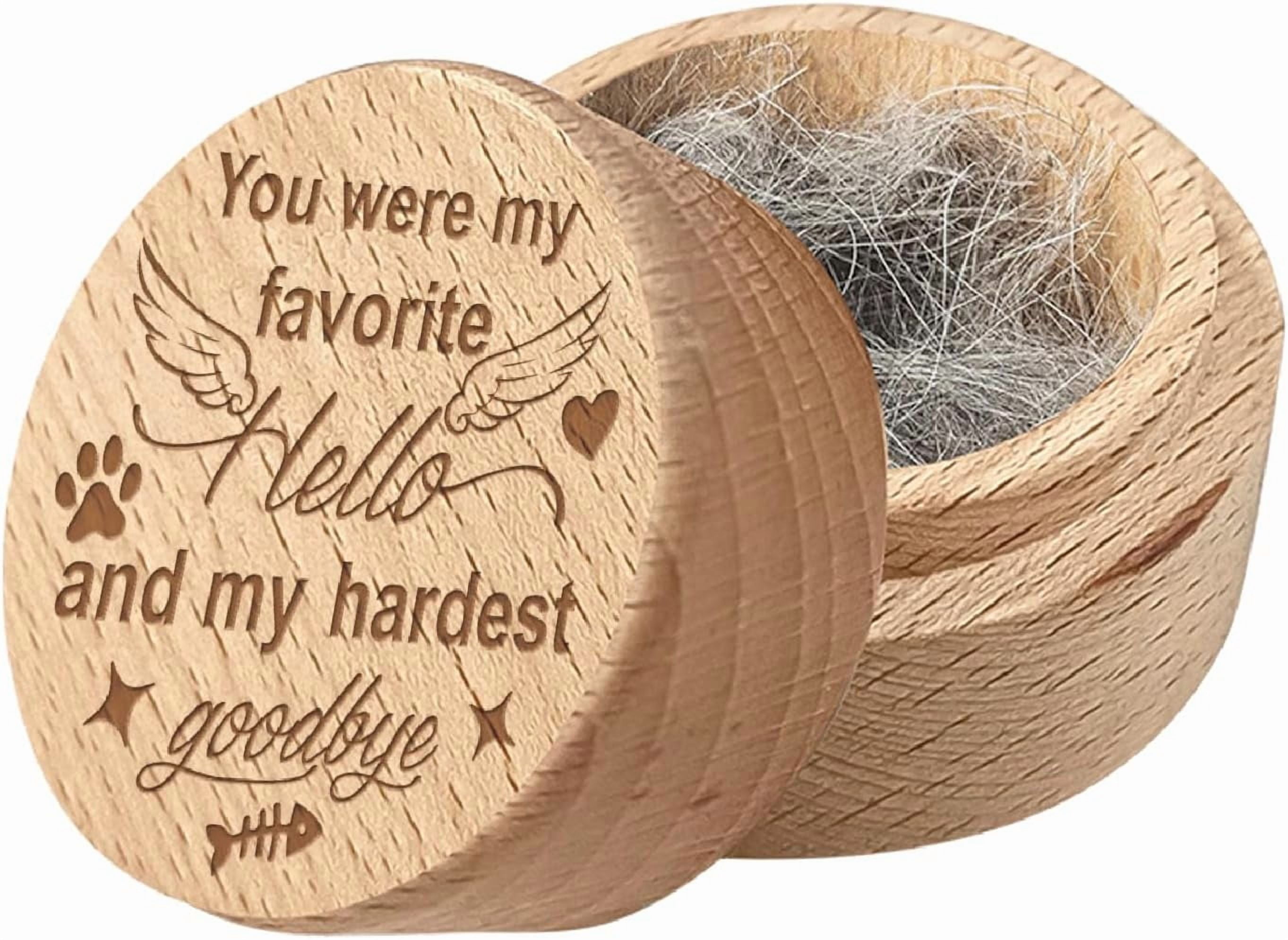 Pet Hair Keepsake Box Wooden Pet Mini Fur Memorial Boxes Dog Hair Ashes ...