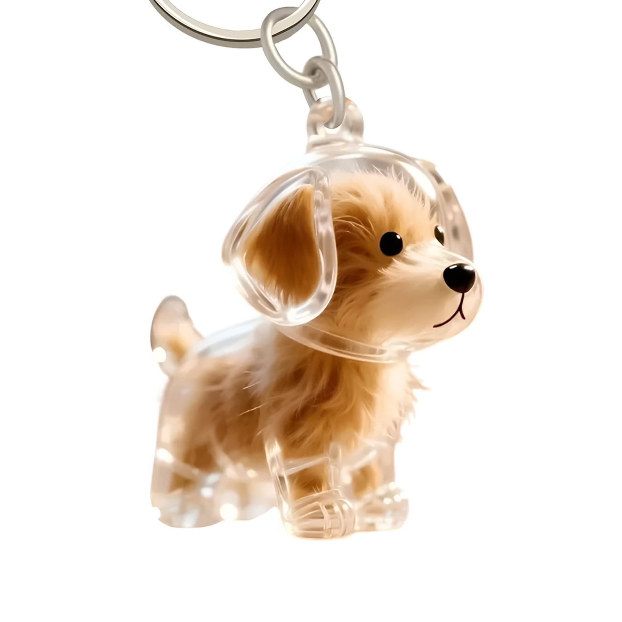 Pet Hair Memorial Keychain – Clear Fur Keepsake Capsule for Dogs & Cats ...