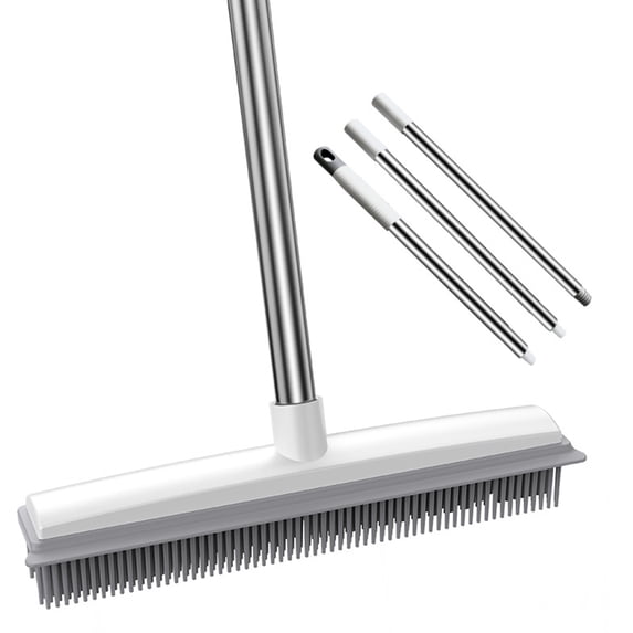 Pet Hair Removal Broom, Long Handle 2 in 1 Scratch Sweep Integral ...