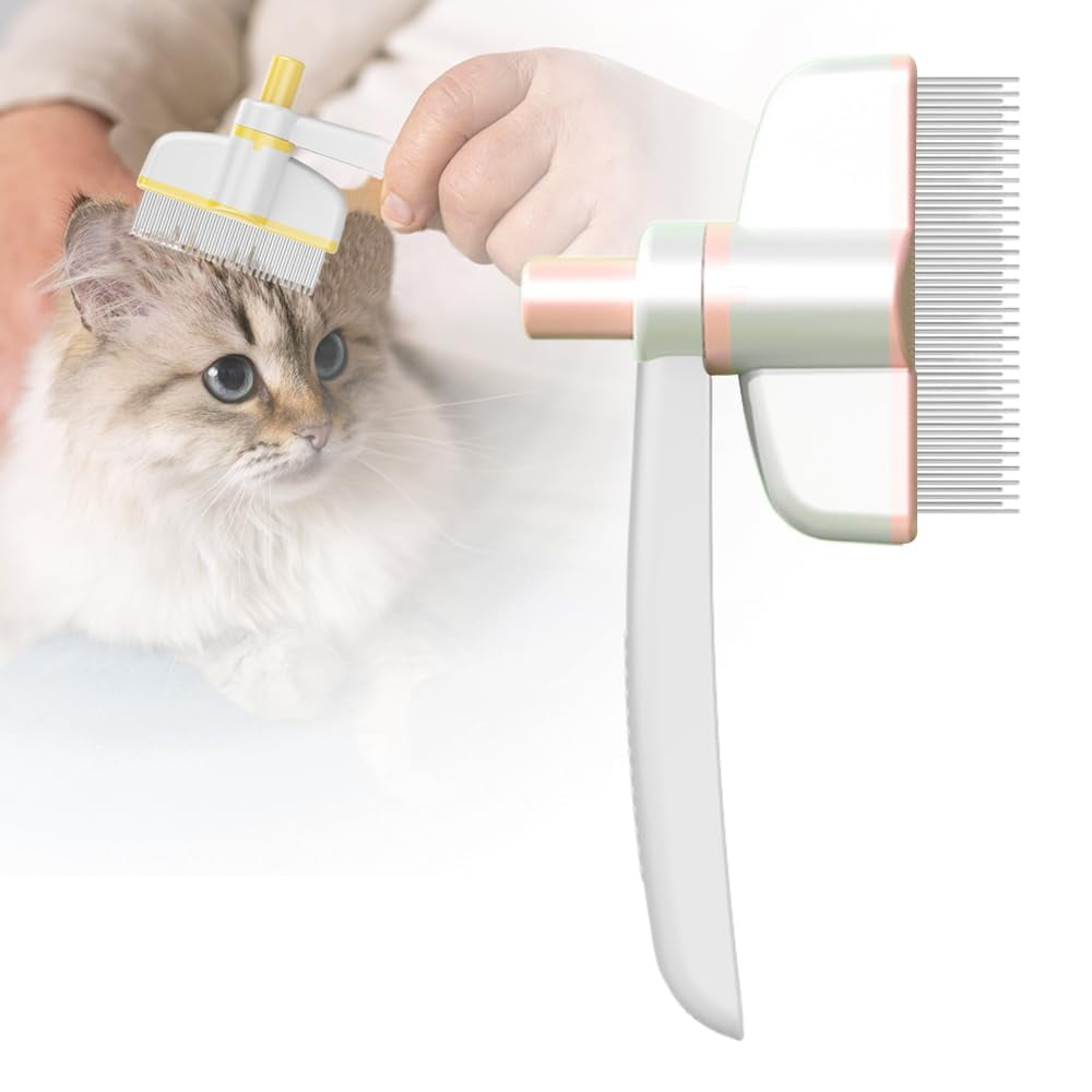Pet Hair Removal Comb Flea Comb, 2025 Upgrade Self-cleaning Pet Flea ...