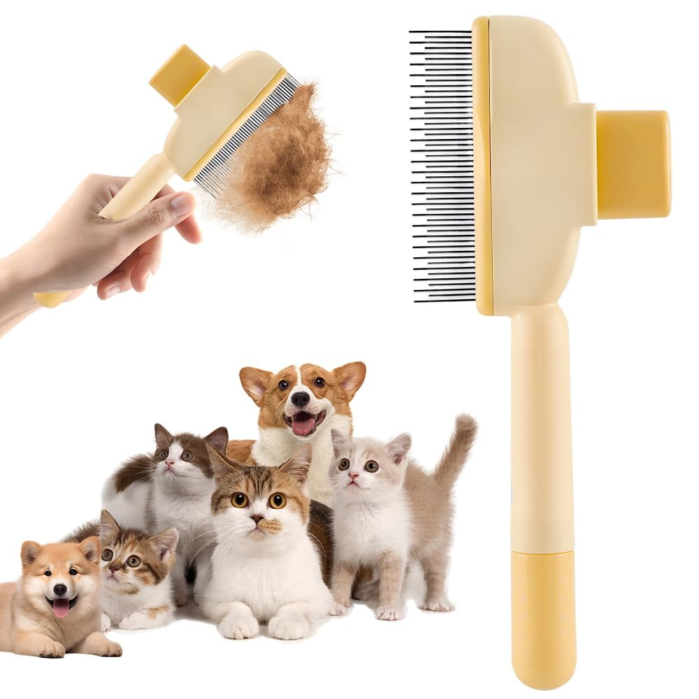 Pet Hair Removal Flea Comb, 2025 Cat Dog Brush for Massaging and ...