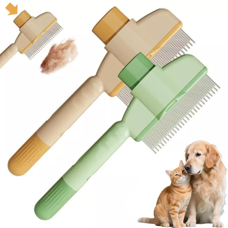 Pet Hair Removal Flea Combs – 2PCS Deshedding Tools for Cats, Dogs ...