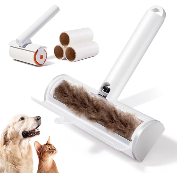 Pet Hair Removal Tool and Lint Roller Value Set, Extra Sticky Remover ...