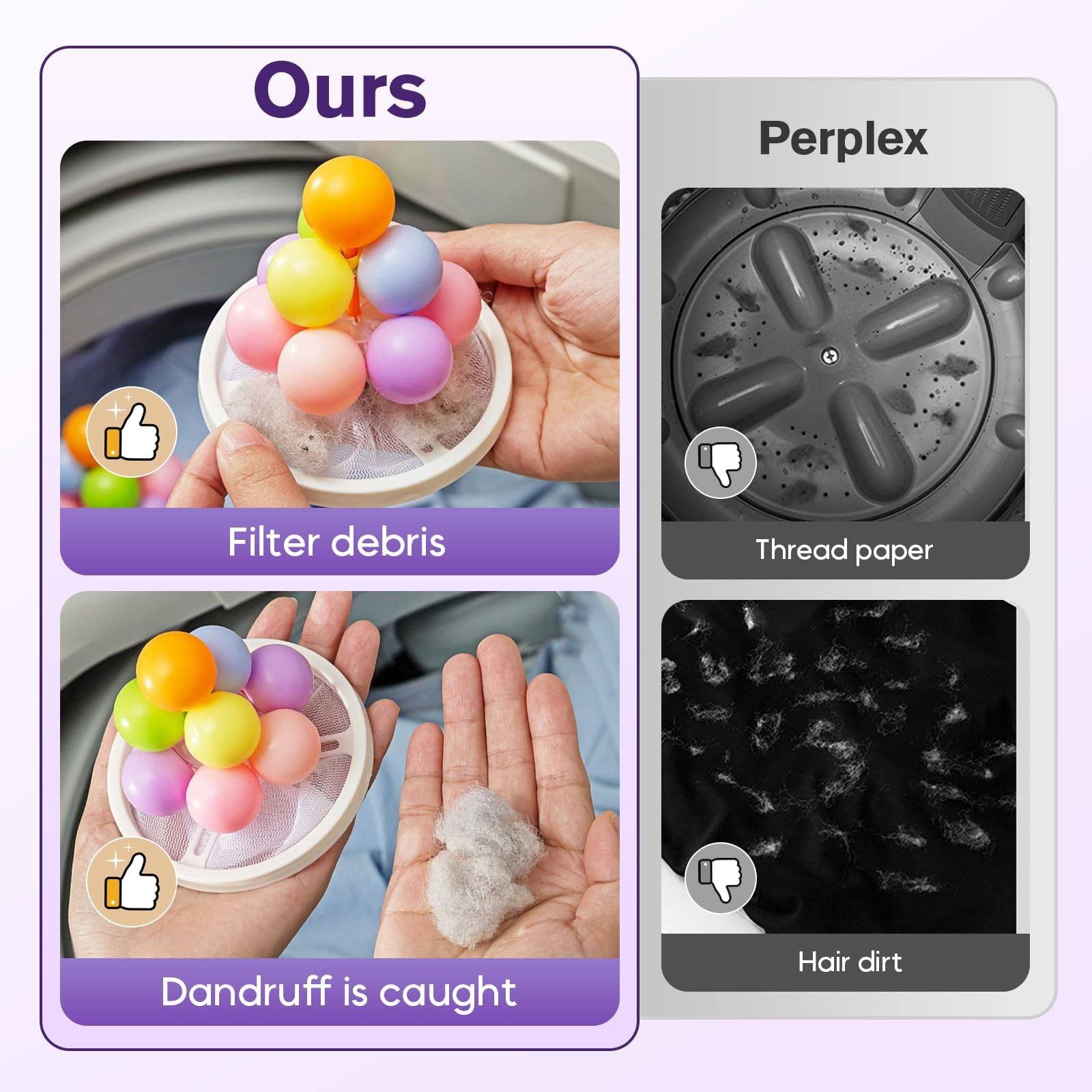 Pet Hair Remover for Laundry 2025 Upgraded Floating Hair Filtering Mesh ...