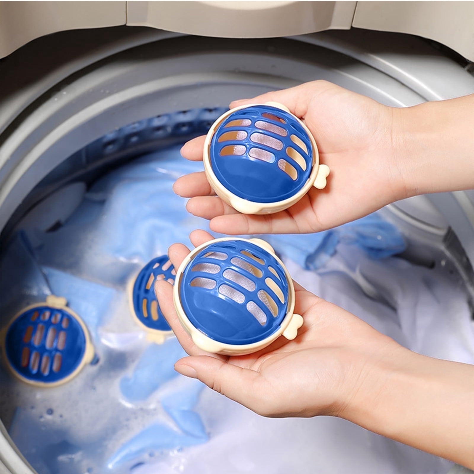 "Infidev Pet Hair Remover for Laundry, Reusable Hair Catcher Ball, Blue ...