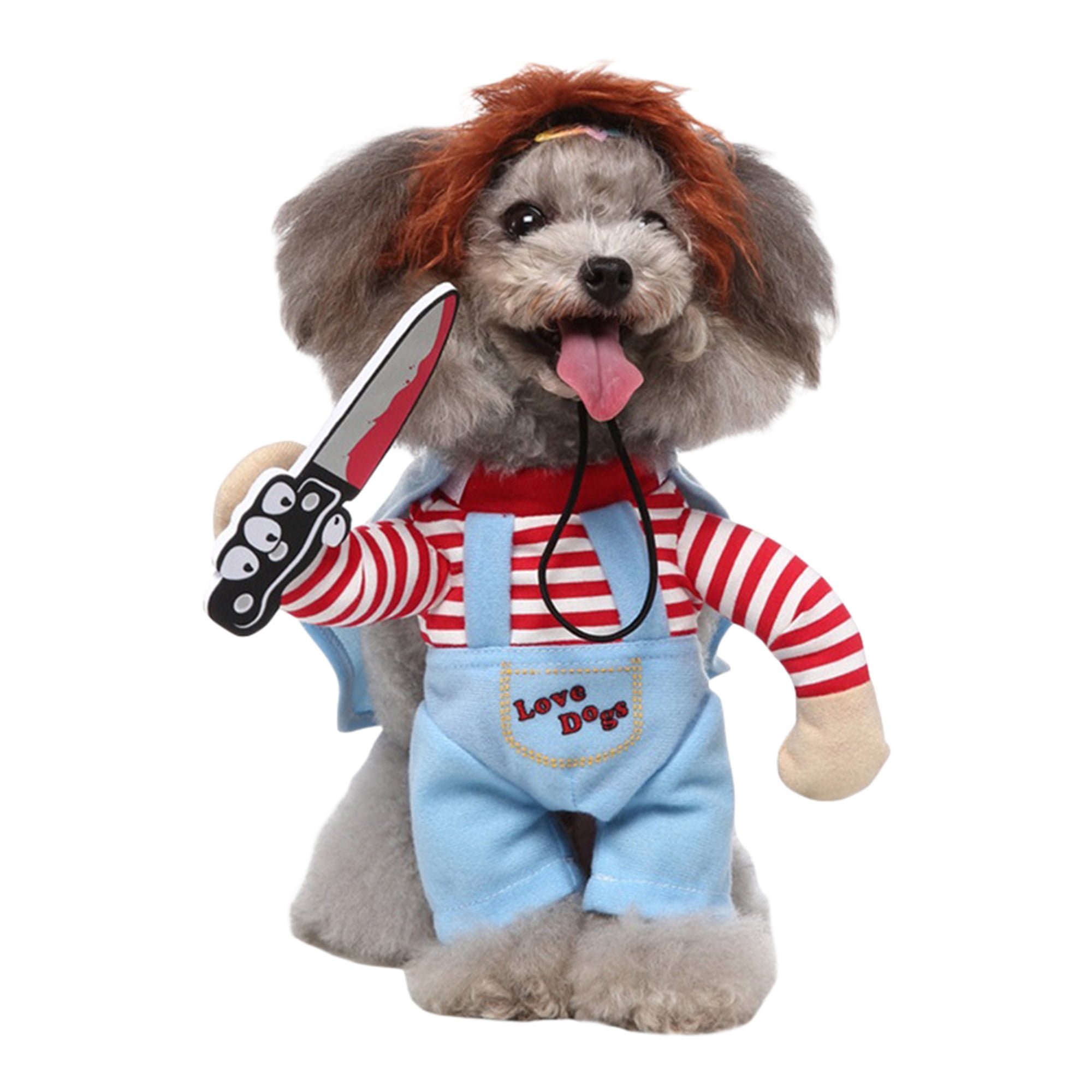 Pet Halloween Costume Cute Cartoon Print Jumpsuit Apparel for Dog ...