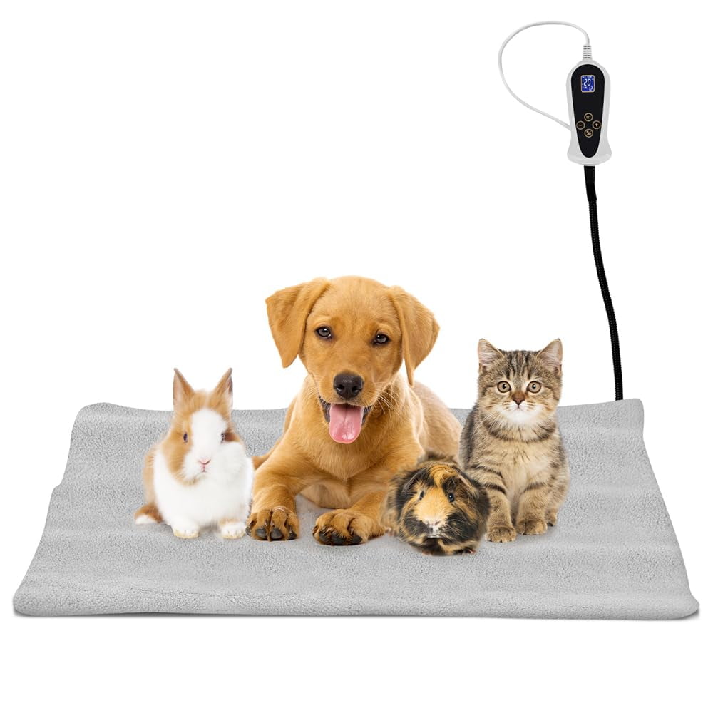 Pet Heating Pad for Cats Dogs with Timer Temperature Adjustable ...