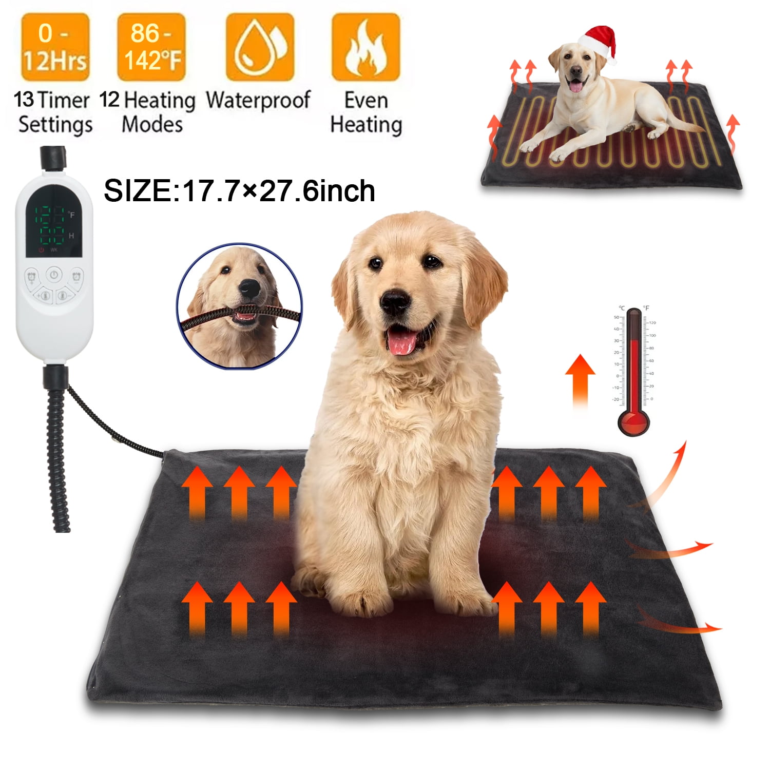 Petbank Pet Heating Pad, 18"X28" Dog Cat Self-Warming Bed, Electric Pet ...