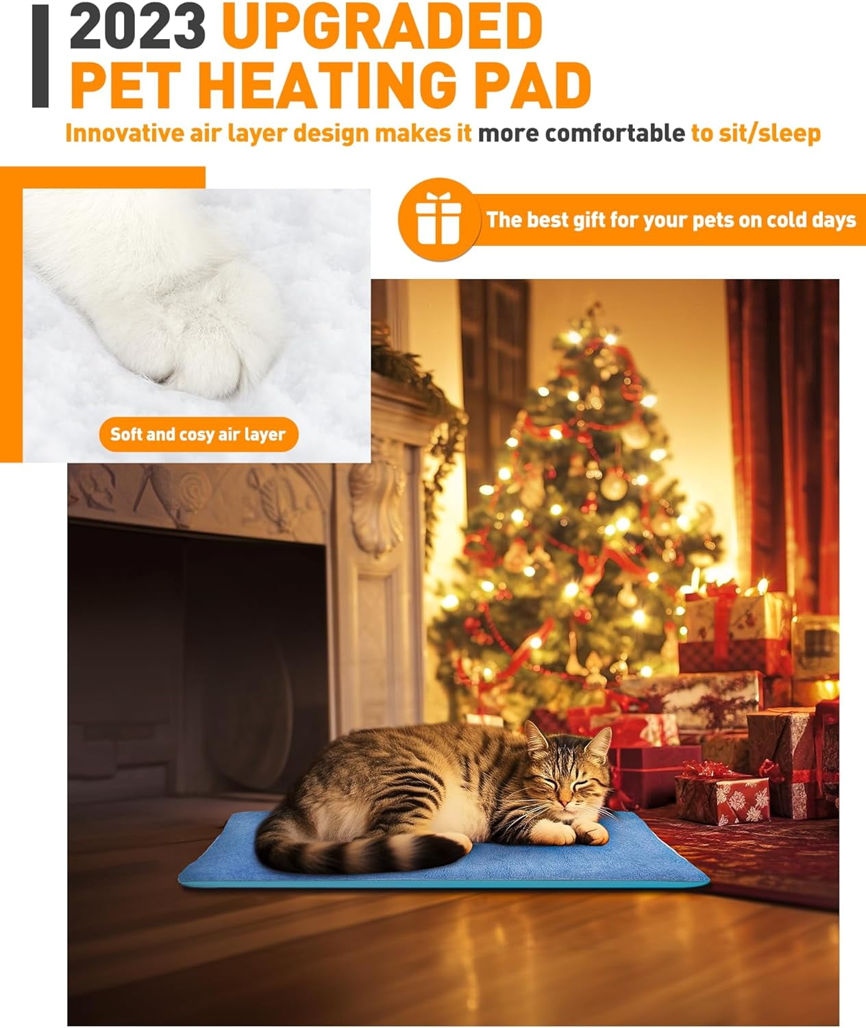 Pet Heating Pad - Temperature Adjustable, 83" Chew Resistant Cord ...