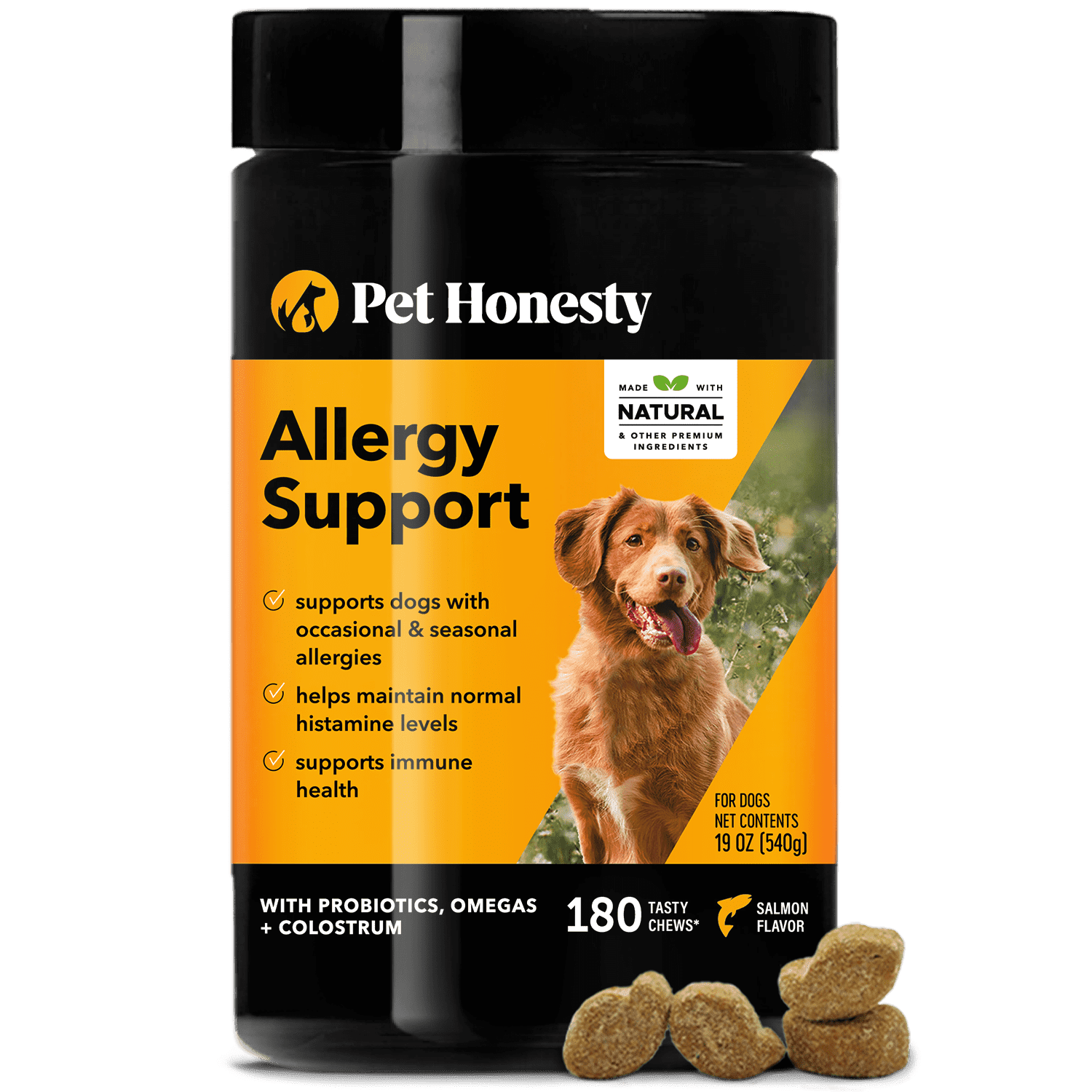 Pet Honesty Dog, Allergy Support Immunity Support Fish Oil Supplement w Probiotics Omegas and ...