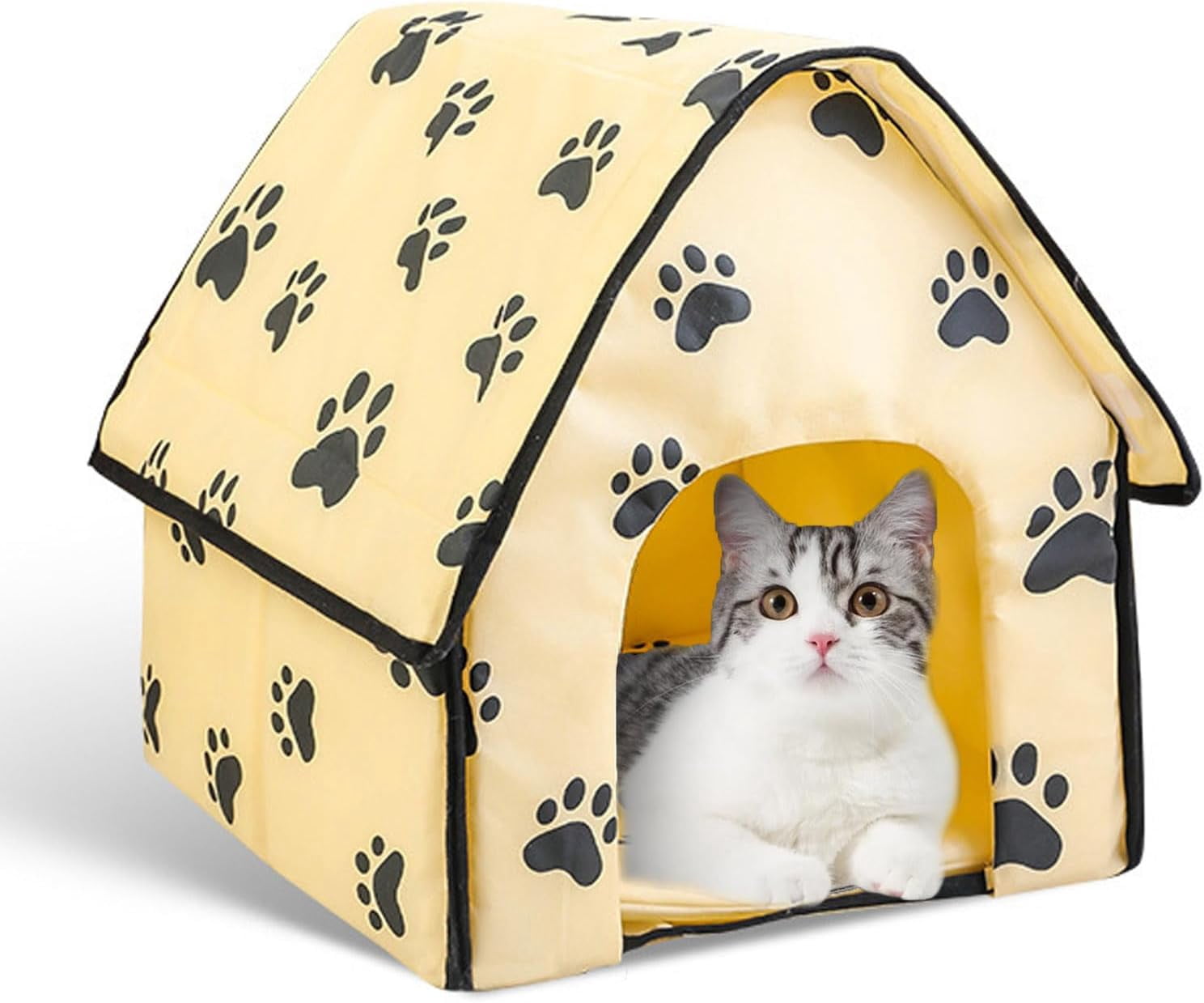 Pet House Bed, Foldable Warm and Soft Cats Cave with Reusable Mat ...