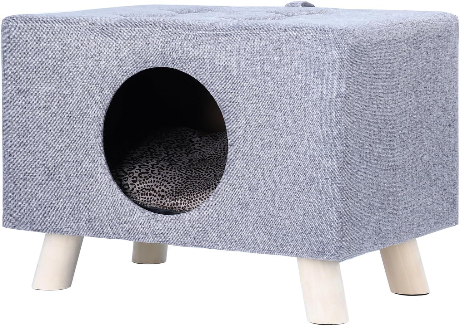 Pet House Benches Ottoman, Cat Nest Beds for Indoor Cats, Wood Pet ...