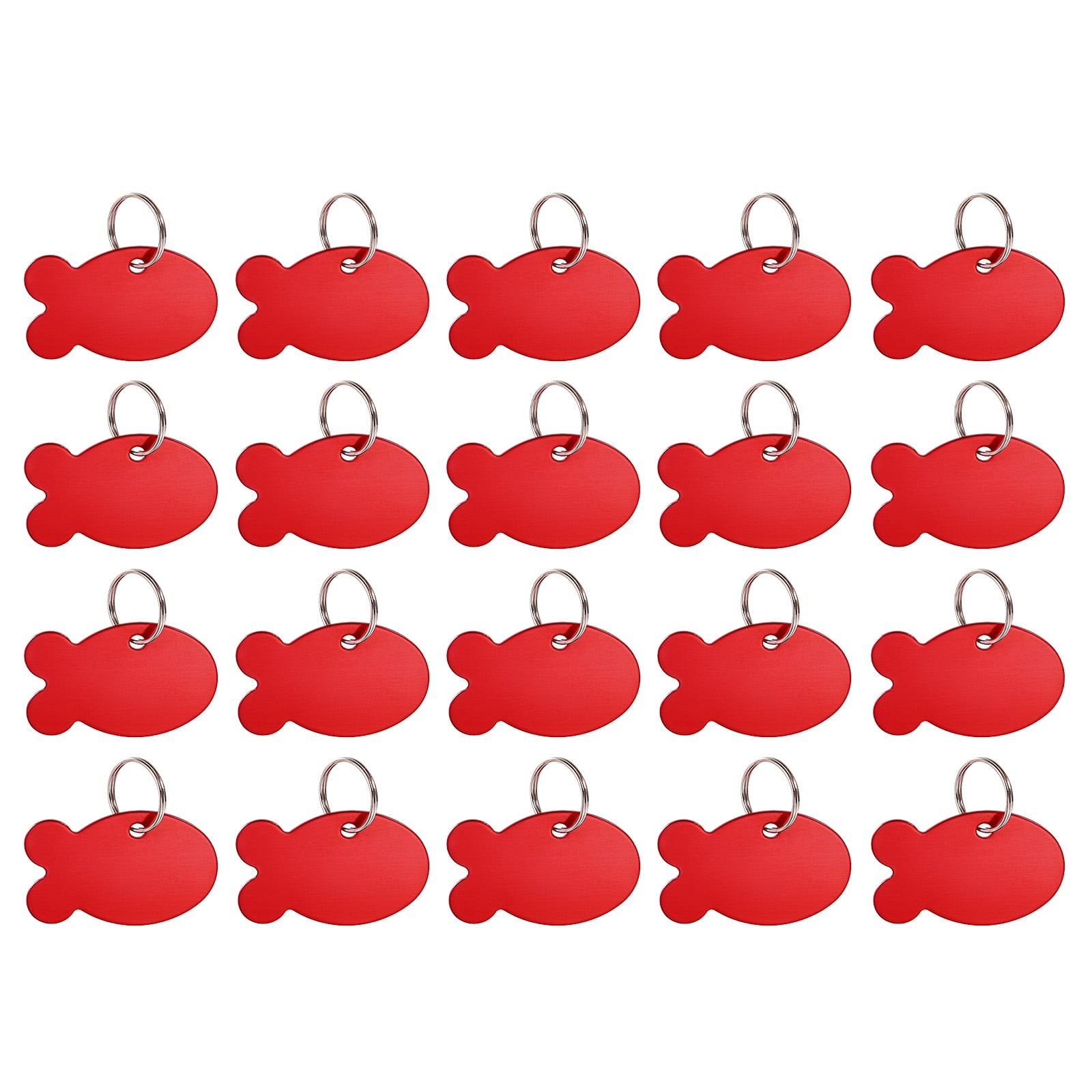 Pet ID Tags, Metal Engraving Tag, Fish-Shape Dog ID Tag, Red Blank Tags ...