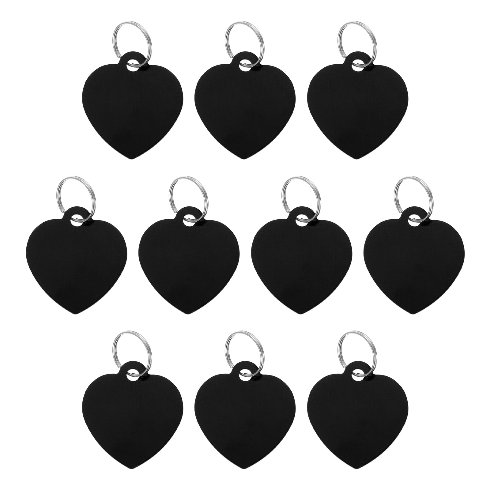 Pet ID Tags, Metal Engraving Tags, Heart-Shape Dog ID Tag, Black Blank ...