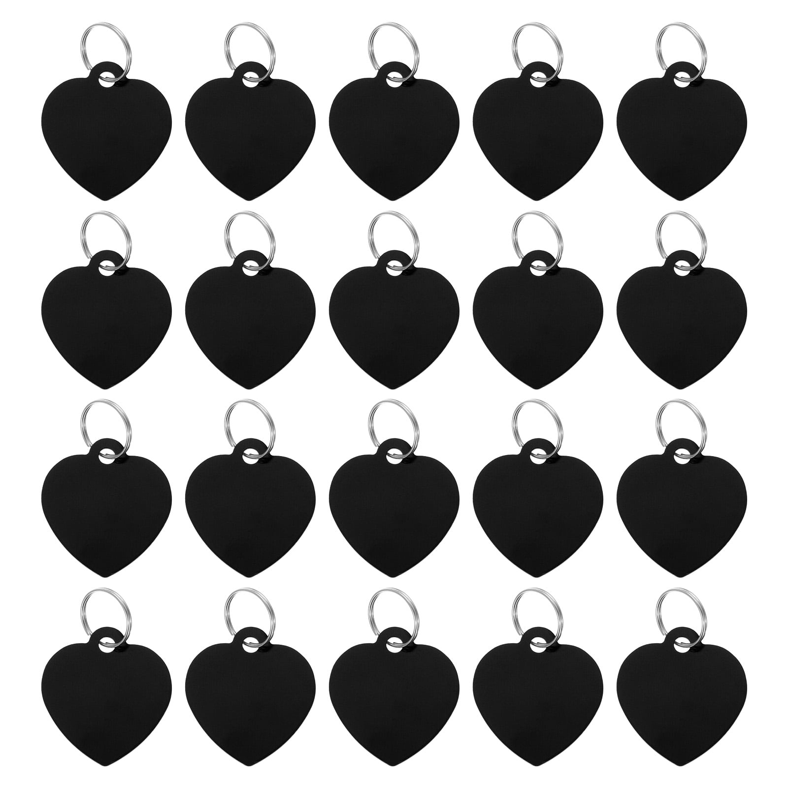 Pet ID Tags, Metal Engraving Tags, Heart-Shape Dog ID Tag, Black Blank ...