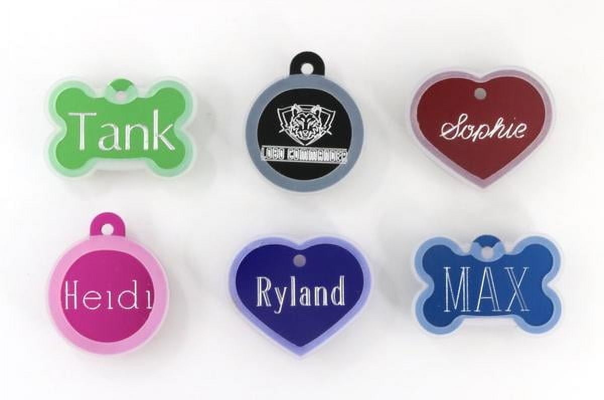 Pet ID Tags With Pet Tag Silencer - Custom Engraved - Heart Bone or ...