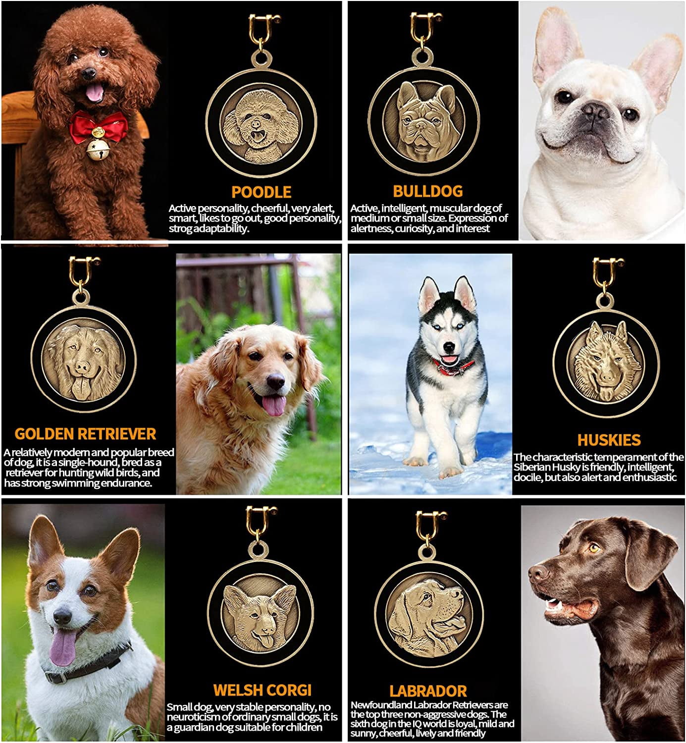 Pet Id Tags, Pure Brass Anti-Lost Dog Name Tag, Three-Dimensional ...