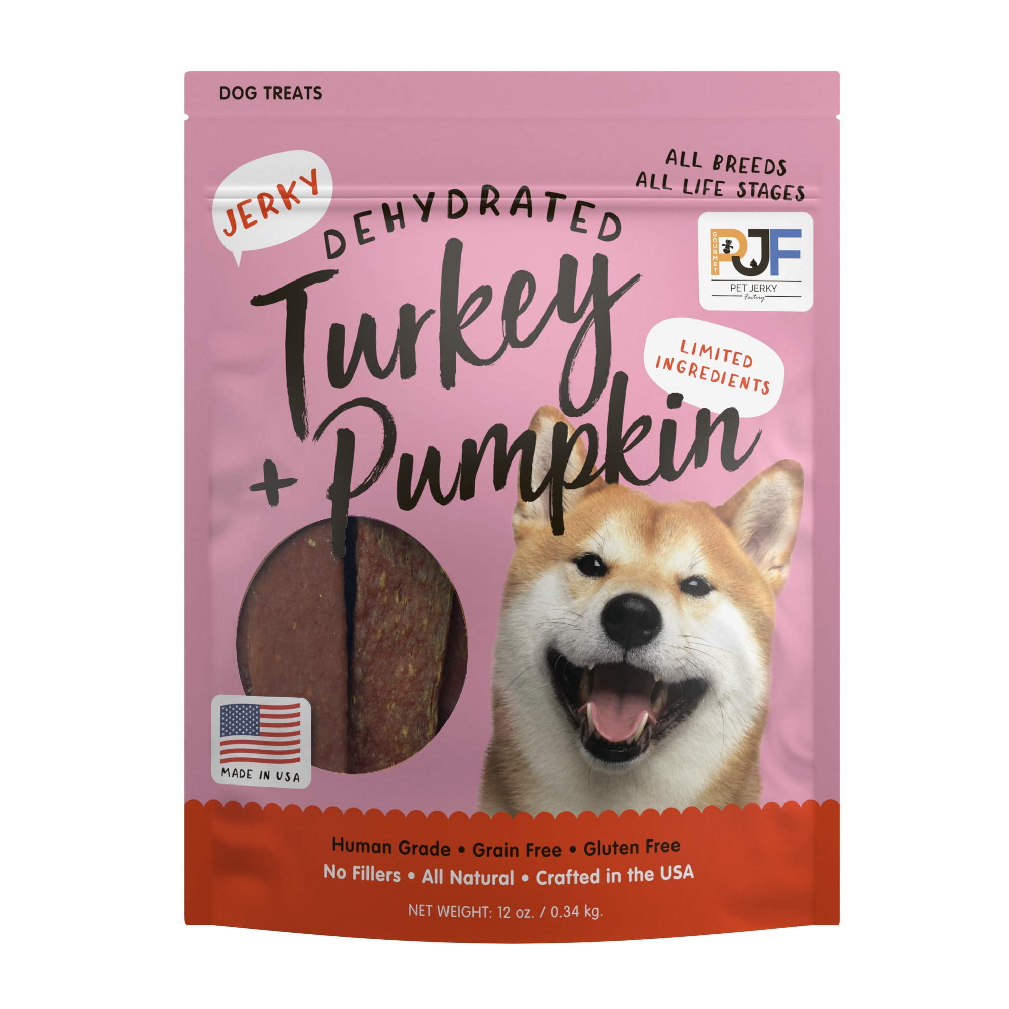 Pet Jerky Factory Turkey TSF6 & Pumpkin 12 oz. Dog Jerky Treats | 100% ...