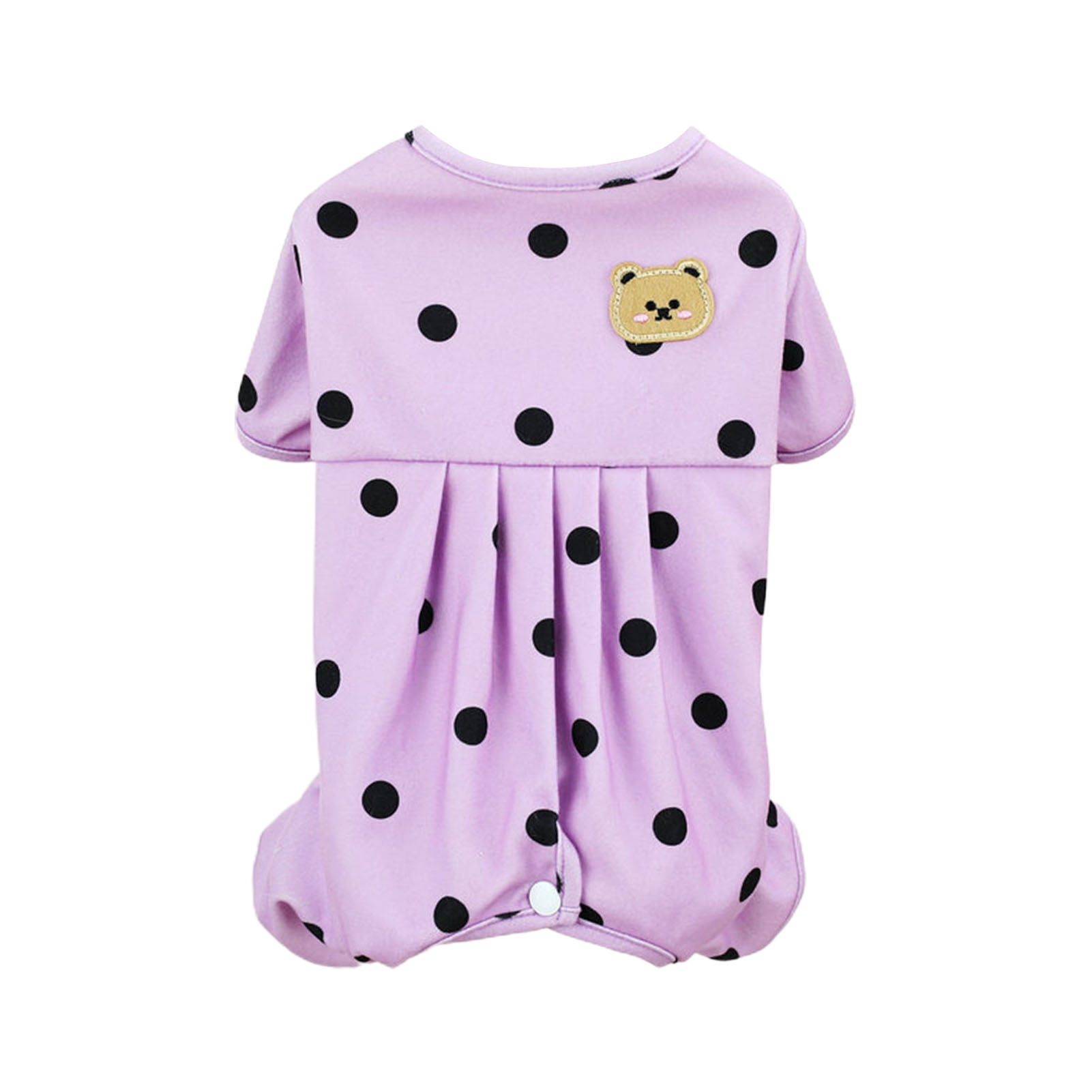 Pet Jumpsuit Round Neck Adorable Comfortable Polka Dot Pet Puppy Dog ...