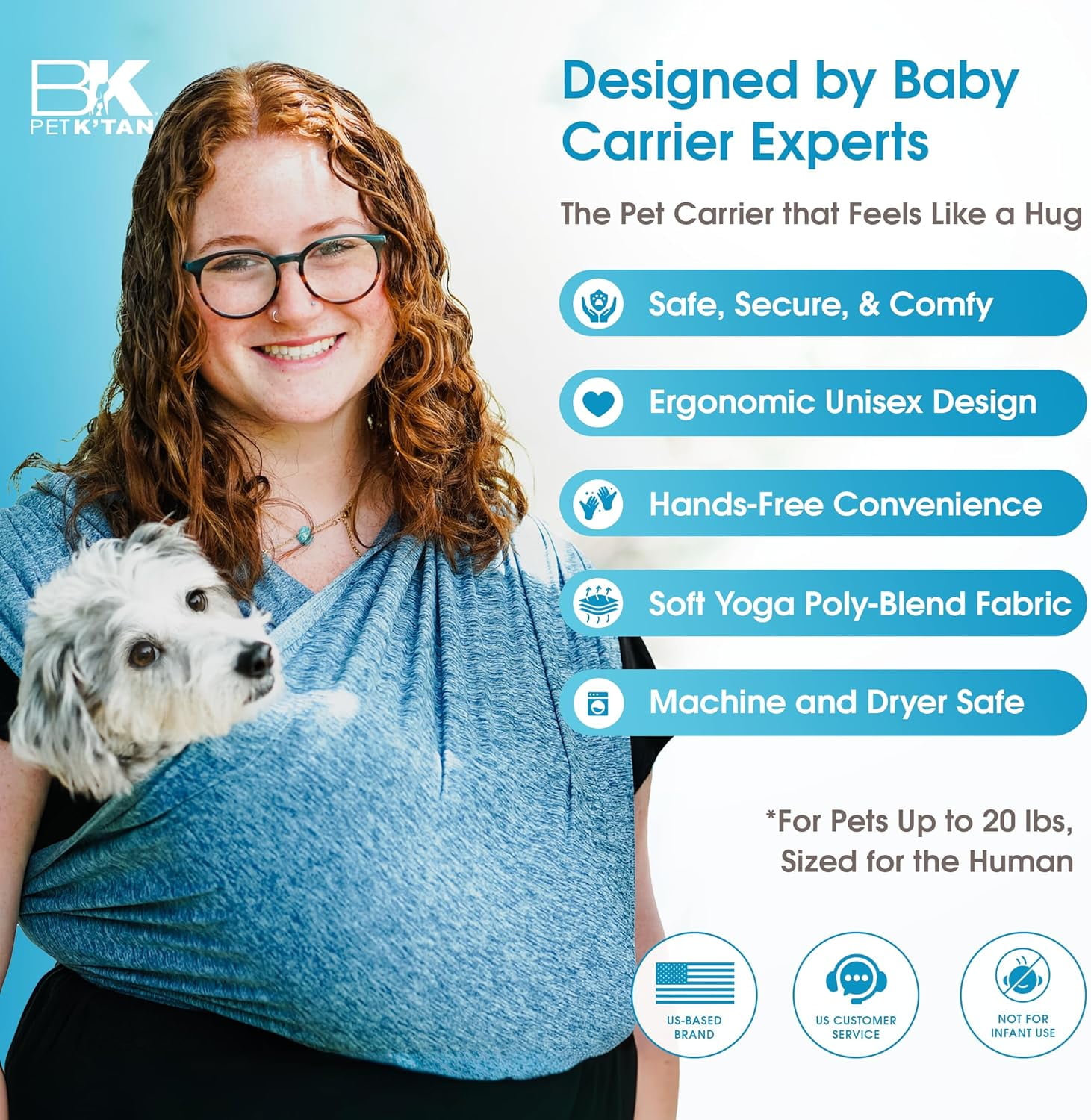 Pet K’tan Anti Anxiety Wearable Cat & Dog Carrier – Hands-Free Front ...