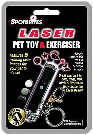 Pet Laser Pointer Toys 5-in-1 Hologram Light Images Dog & Cat Playful ...