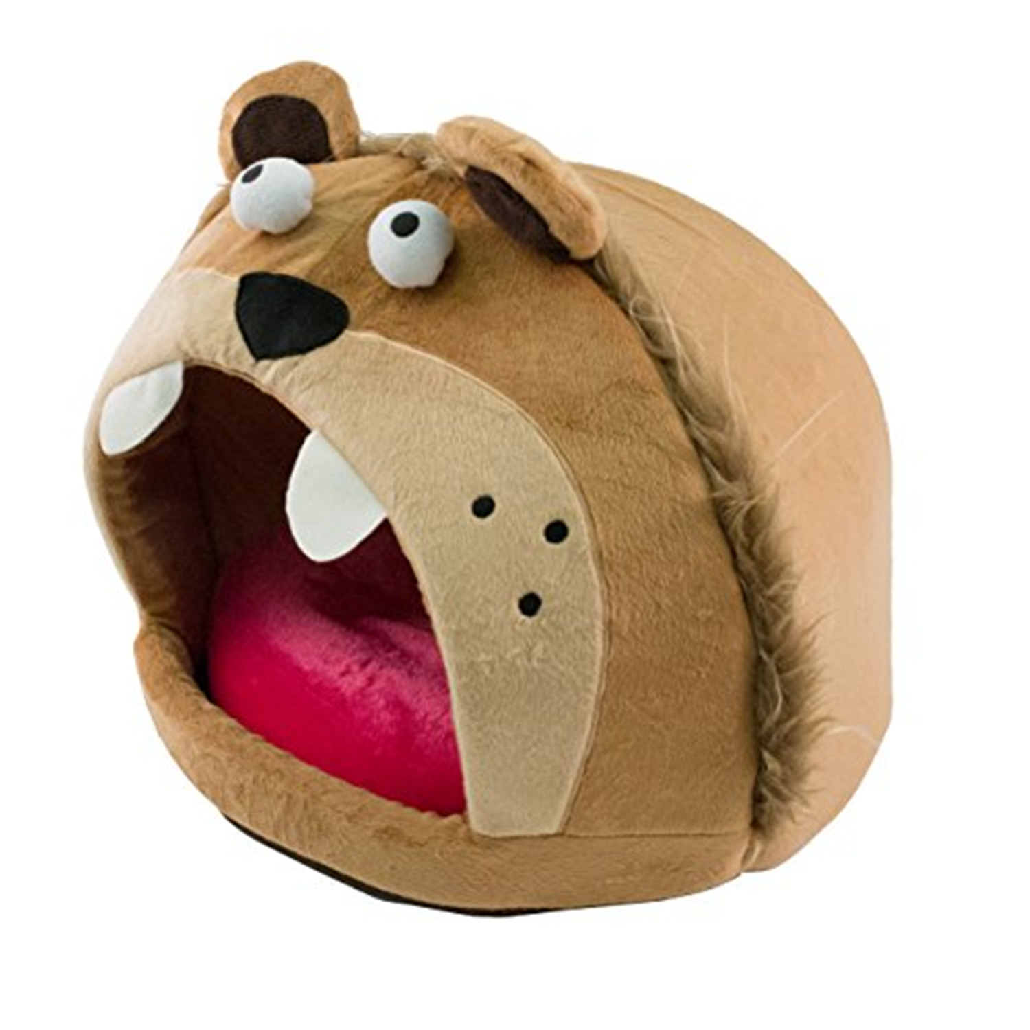 Pet Life PB8LTBRLG Roar Bear Snuggle Plush Polar Fleece Pet Bed- Light ...
