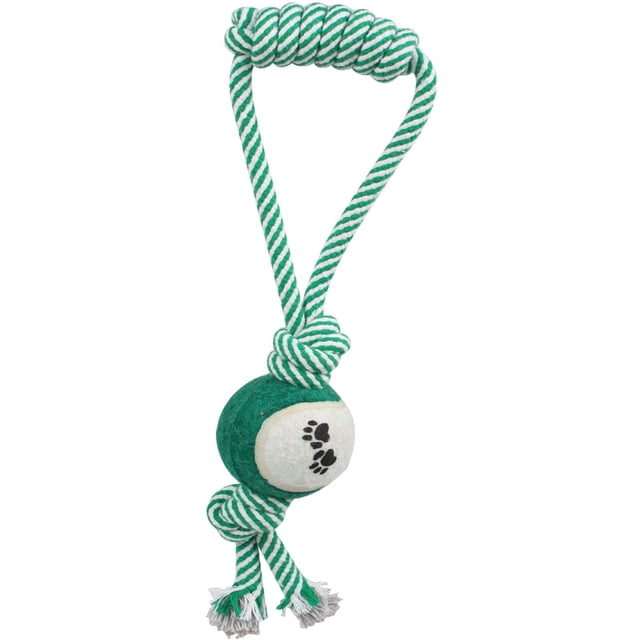 Pet Life ® 'Pull Away' All Natural Jute Rope and Tennis Ball Dog Toy ...