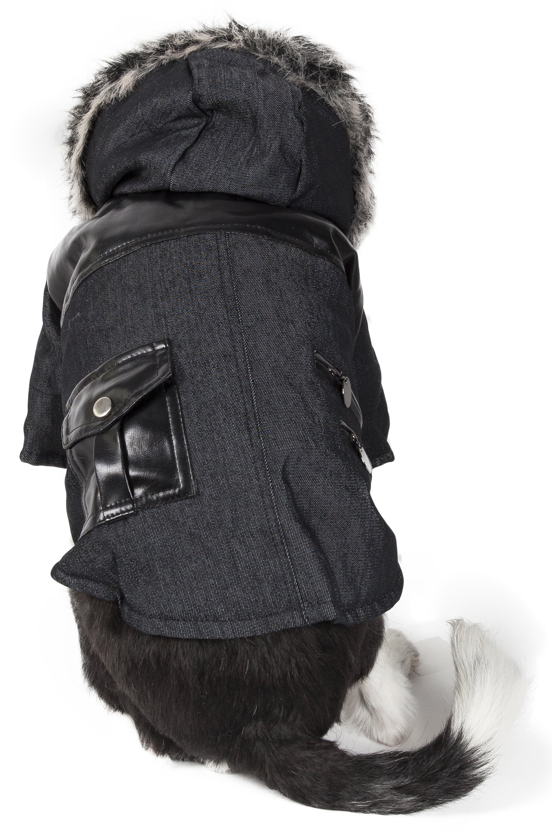 Pet Life ® 'Ruff-Choppered' Denim Fashioned Wool Dog Coat Jacket ...