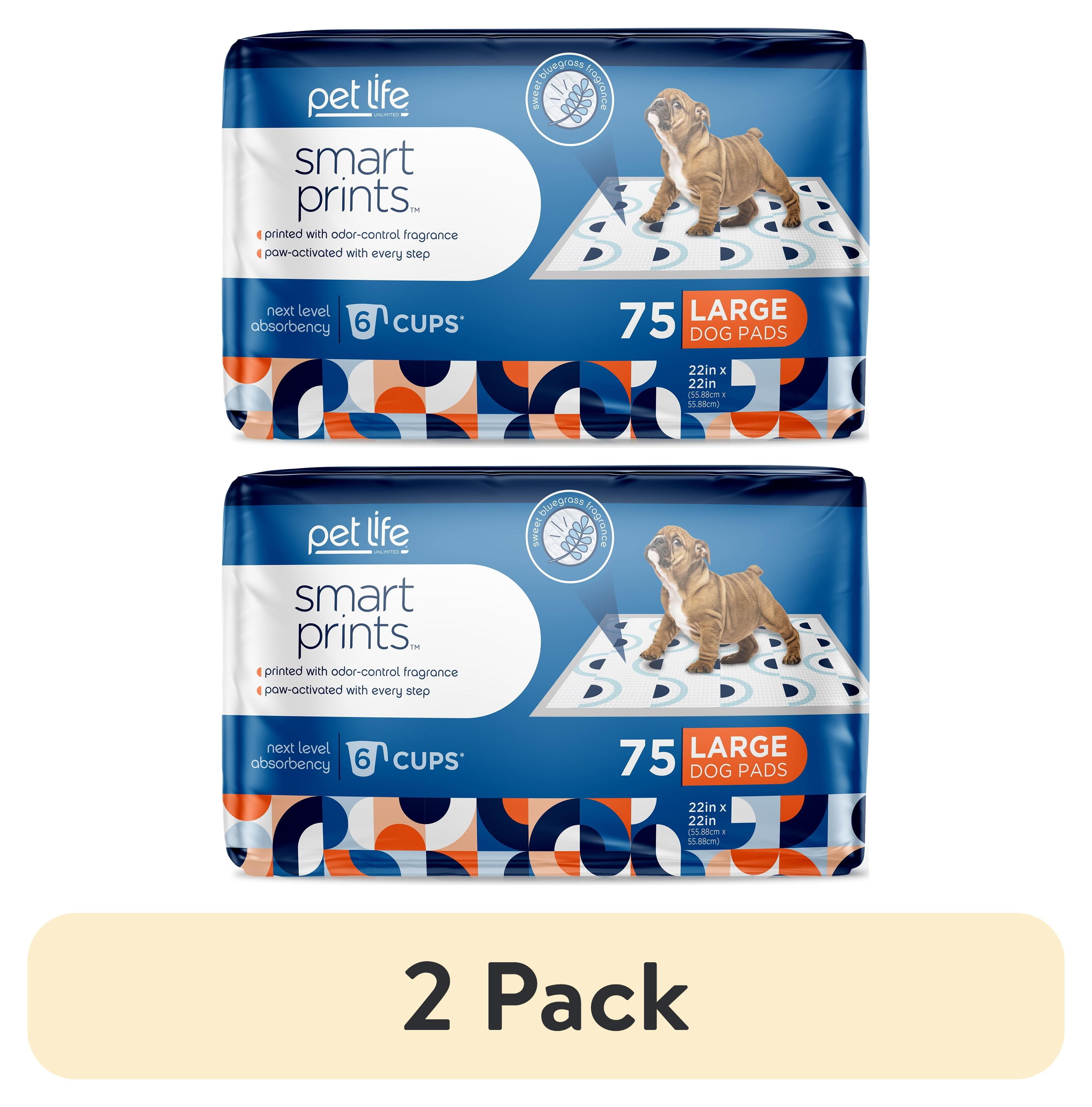 (2 pack) Pet Life Unlimited Dog Pads, Smart Prints, Large, Sunshine ...