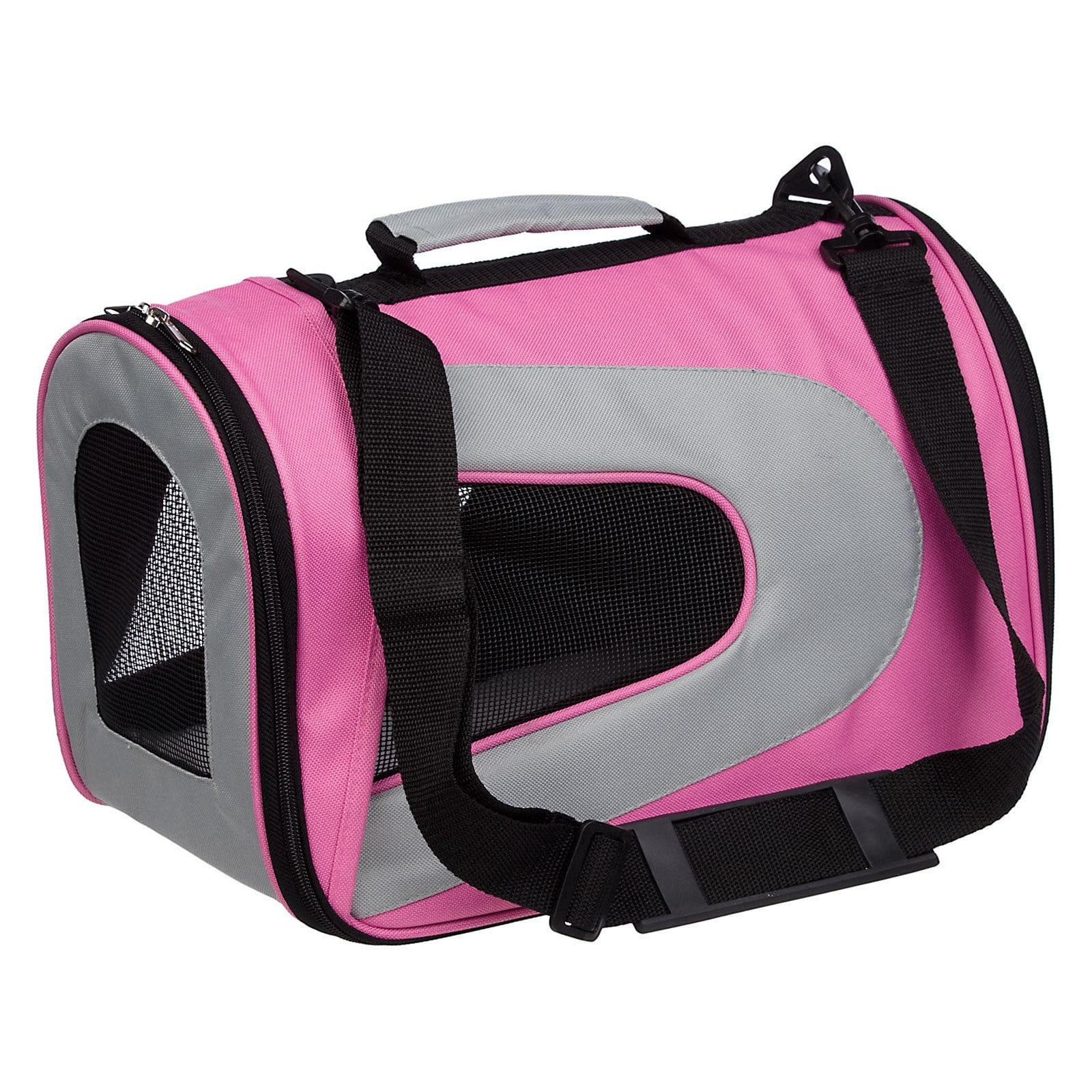 Pet Life Airline Approved Folding Carrier, Black, 18 lb Limit - Walmart.com