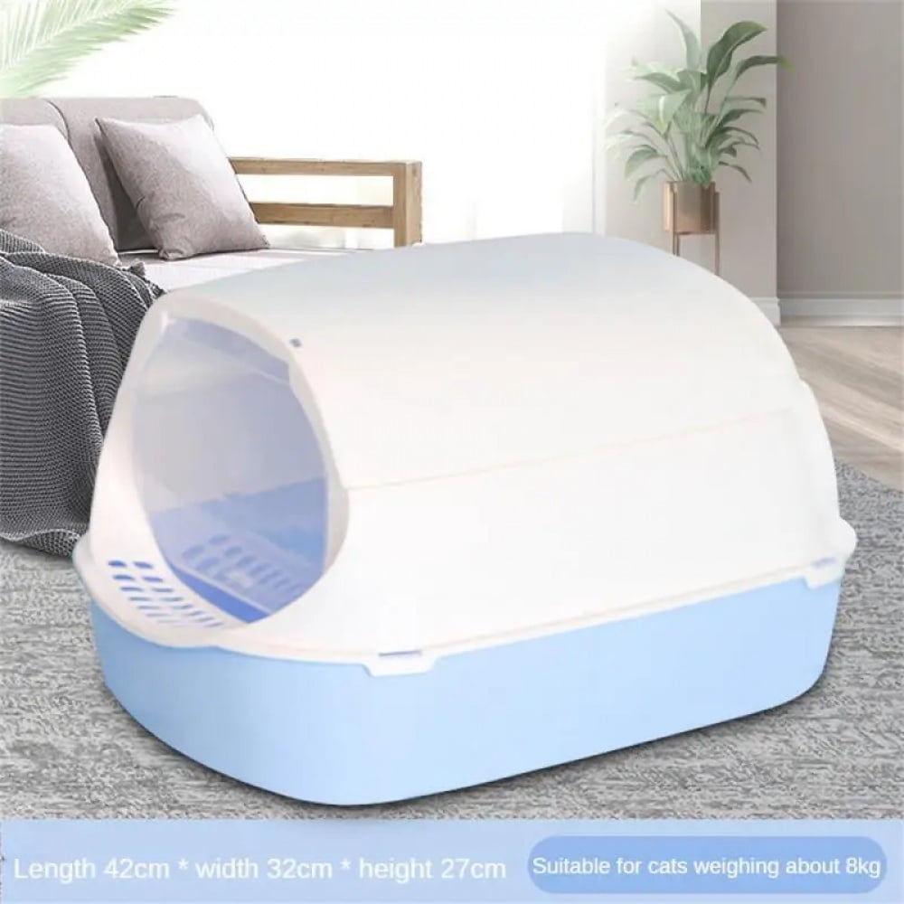 Pet Litter Box Fully Enclosed Spillproof Deodorant Cat Toilet Two-Way ...