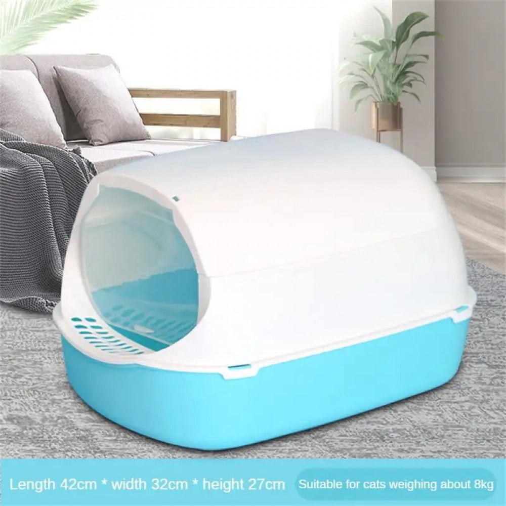 Cat Toilet With Spoon Closed Sandbox Fully Enclosed Pet Litter Box Pet ...