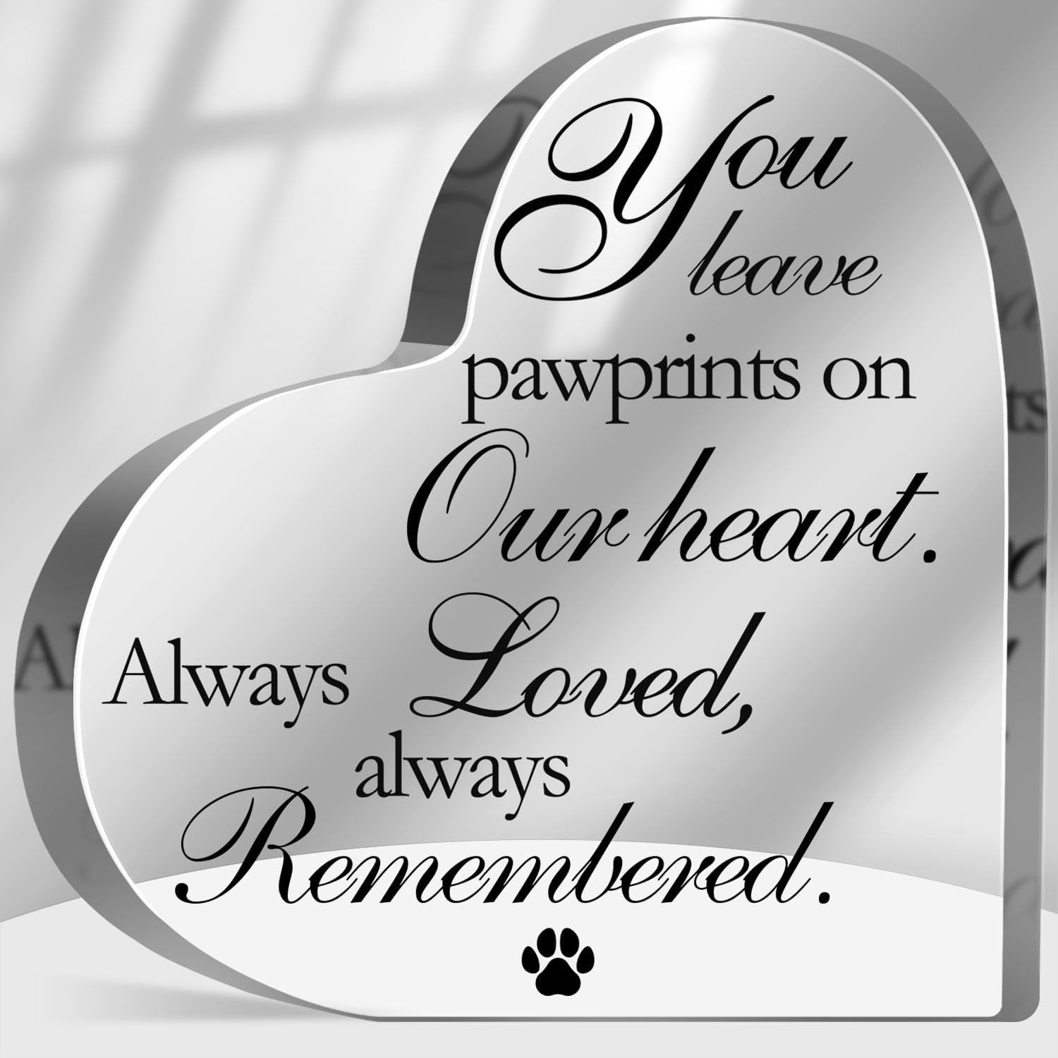Pet Loss Memorial Gifts - Heart Shaped Memorial Acrylic Sign ...