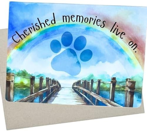 Pet Loss Rainbow Bridge Card (7X5 Inch, Message Inside) pet sympathy ...