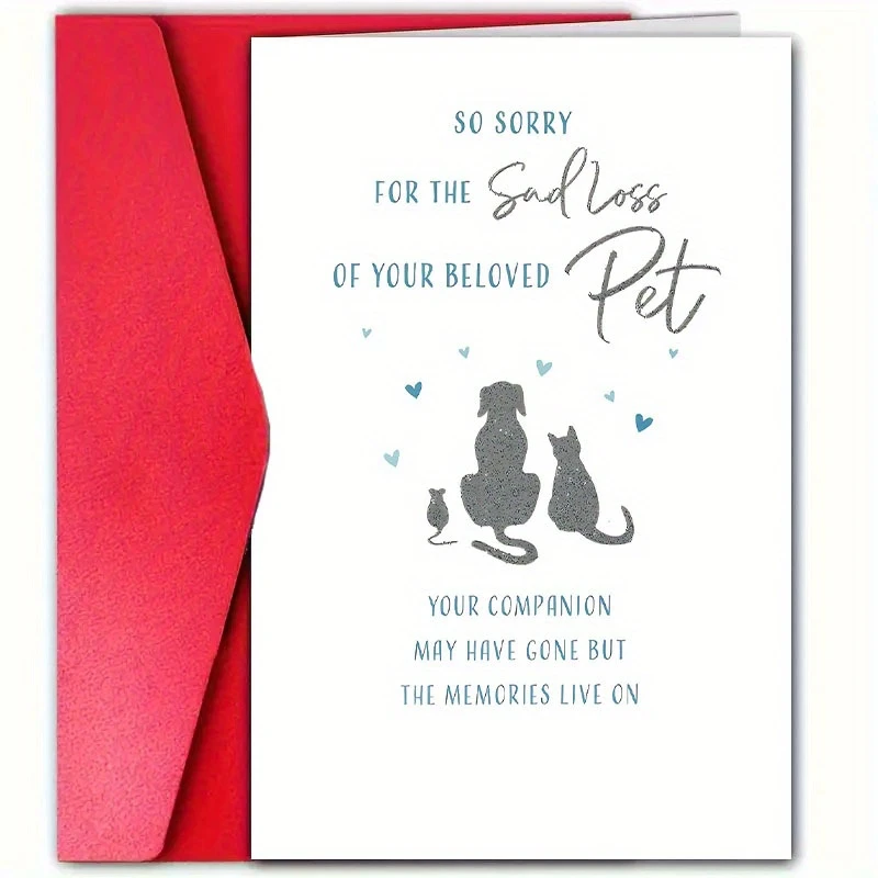 Pet Loss Sympathy Card – So Sorry for the Sad Loss of Your Beloved Pet ...