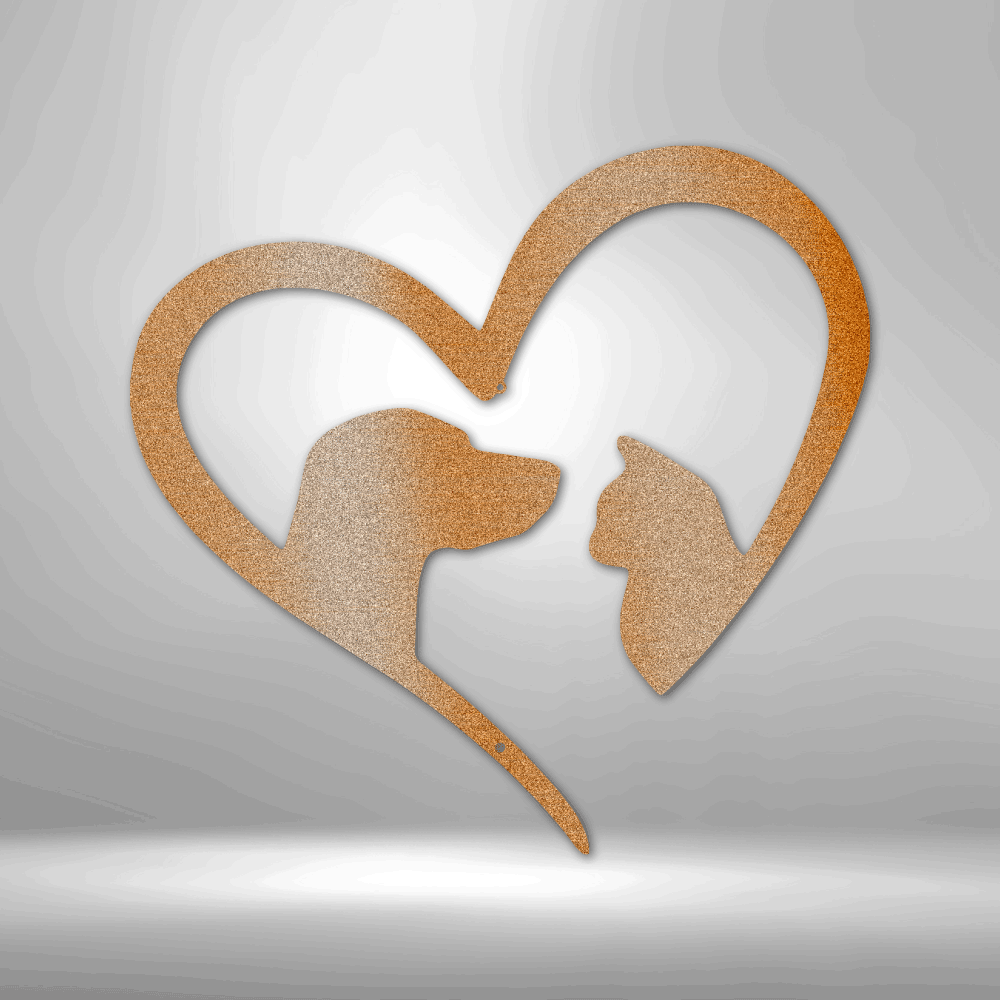 Pet Love Cat Dog Steel Sign Laser Cut Powder Coated Home & Office Metal ...