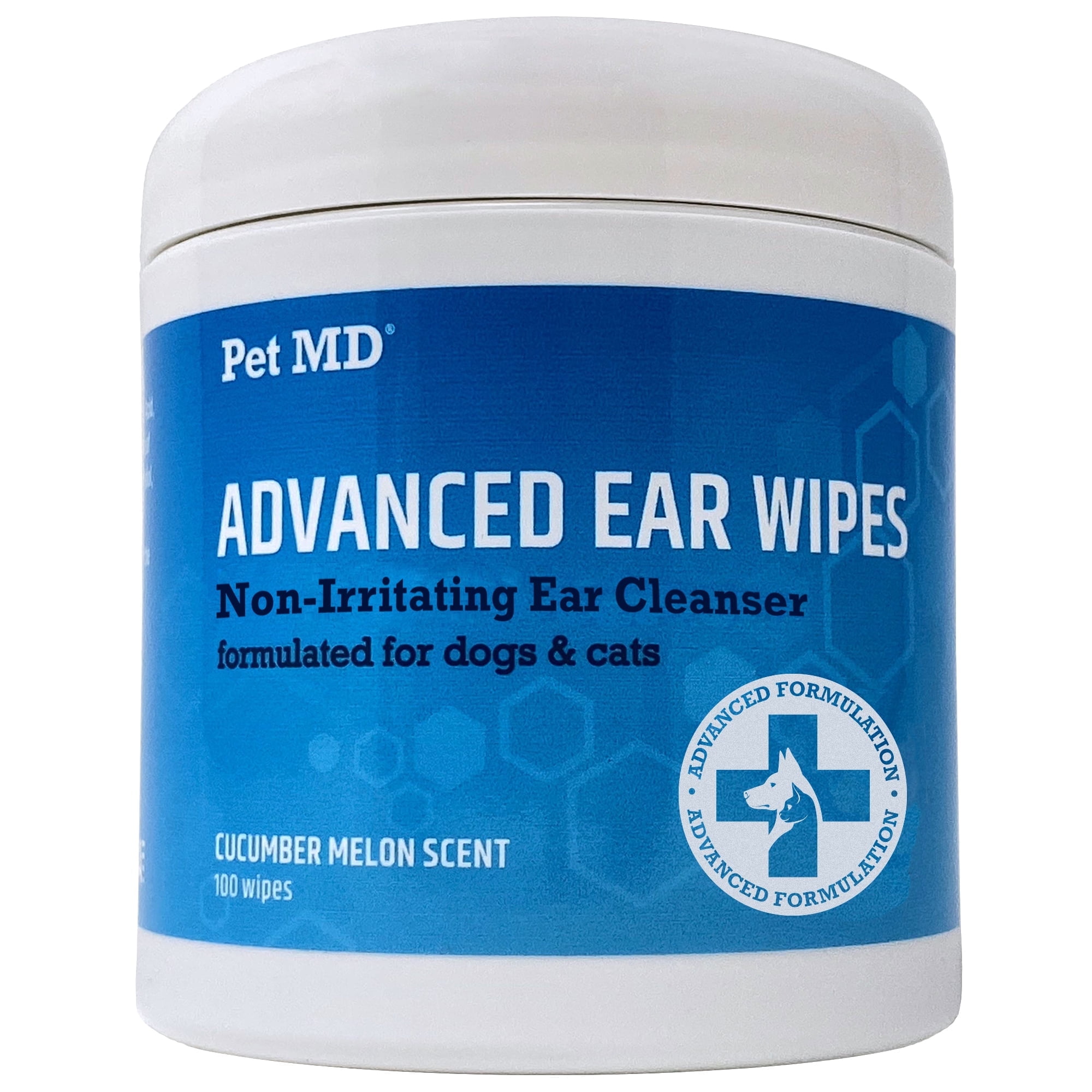 Pet MD Advanced Otic Ear Cleaner Wipes for Cats and Dogs - Veterinary ...