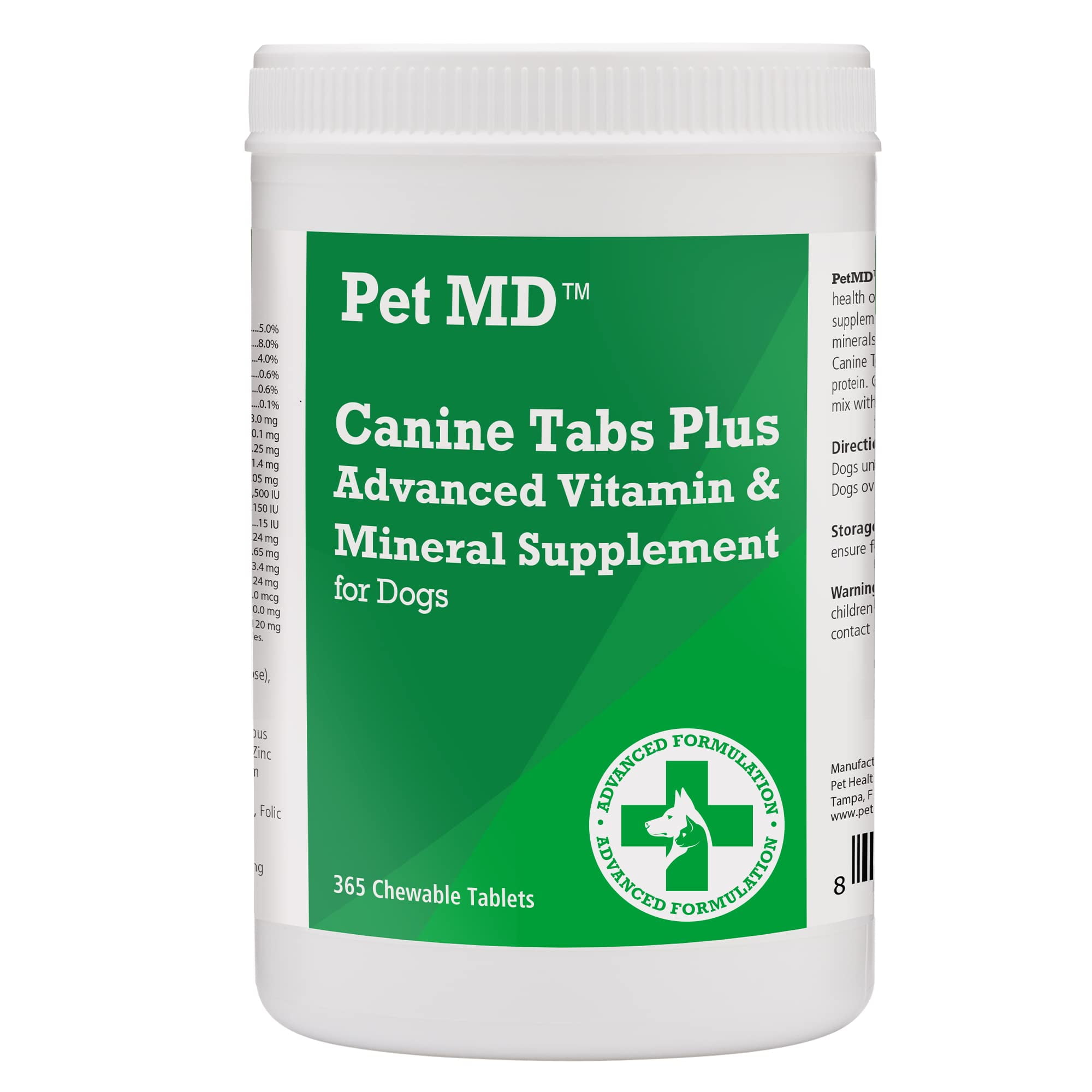 Pet MD - Canine Tabs Plus 365 Count - Advanced Multivitamins for Dogs ...