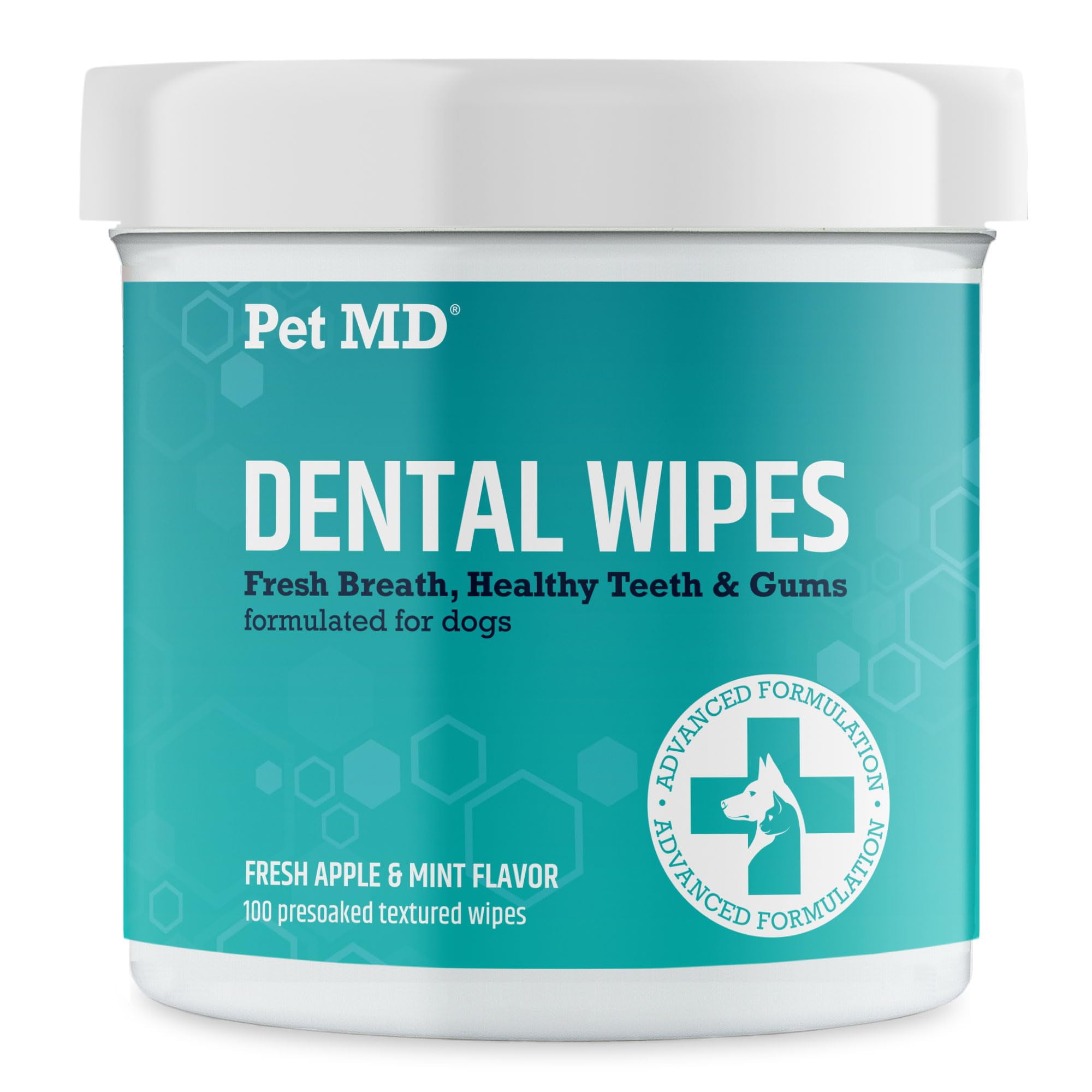 Pet MD Dog Breath Freshener Dental Wipes 100 Pieces Tartar Plaque ...