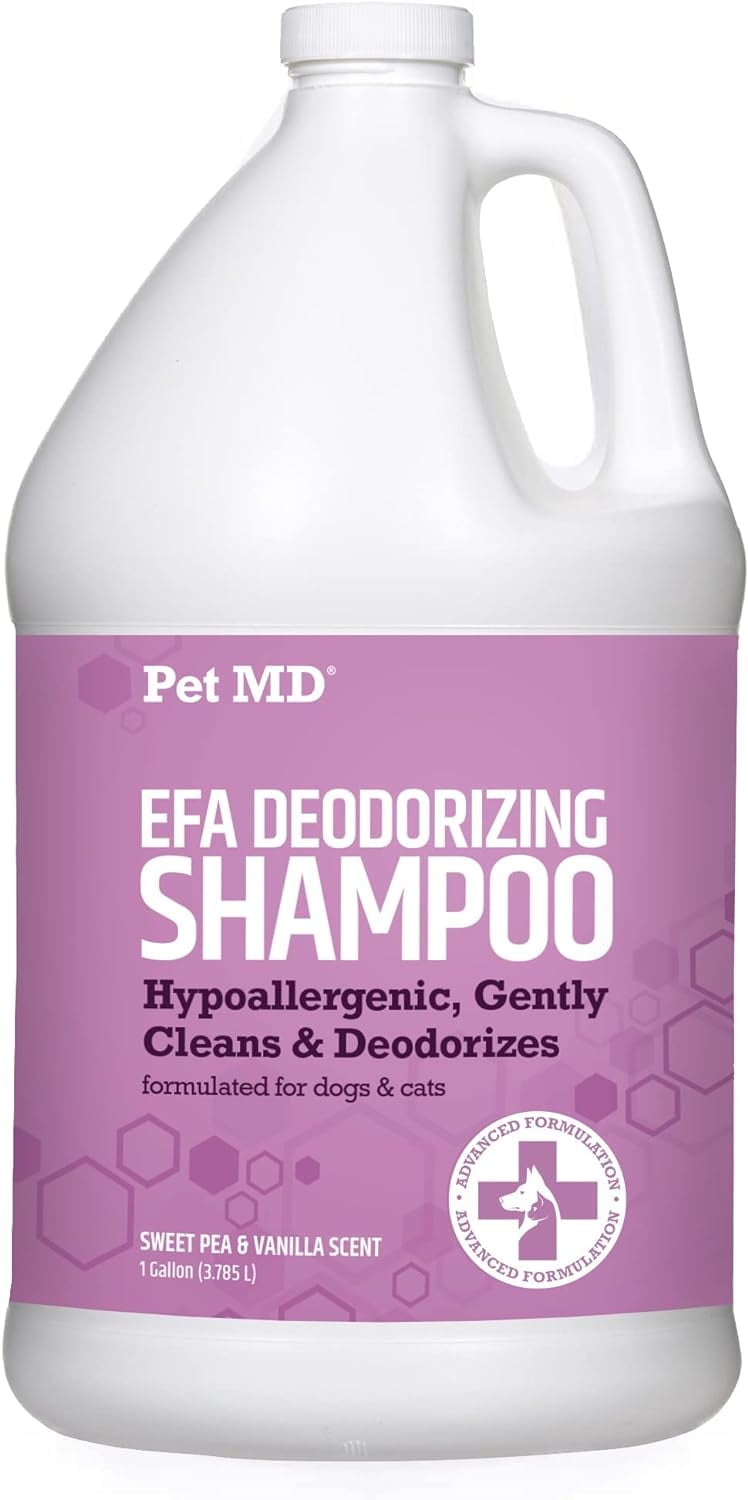Pet MD EFA Deodorizing Shampoo for Dogs & Cats - Hypoallergenic ...